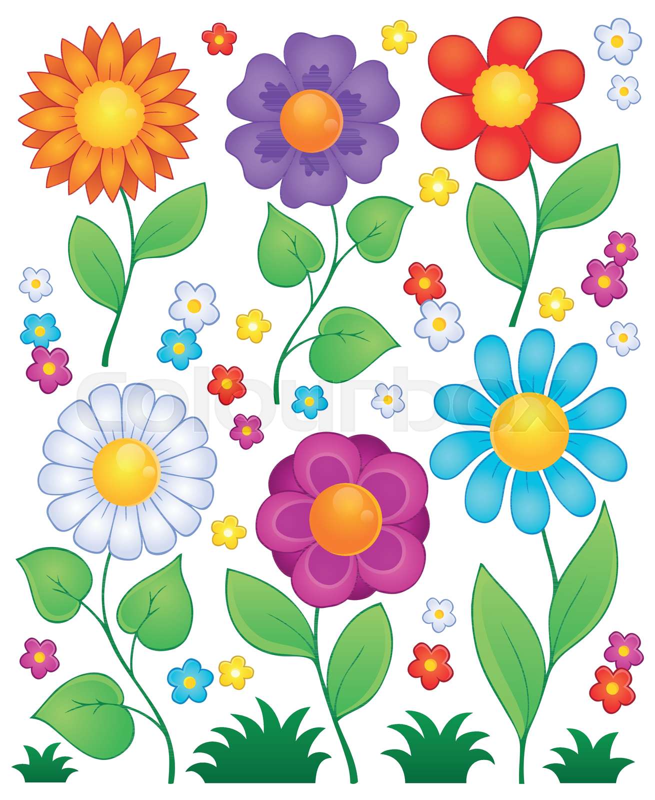 Cartoon flowers collection 3 | Stock vector | Colourbox