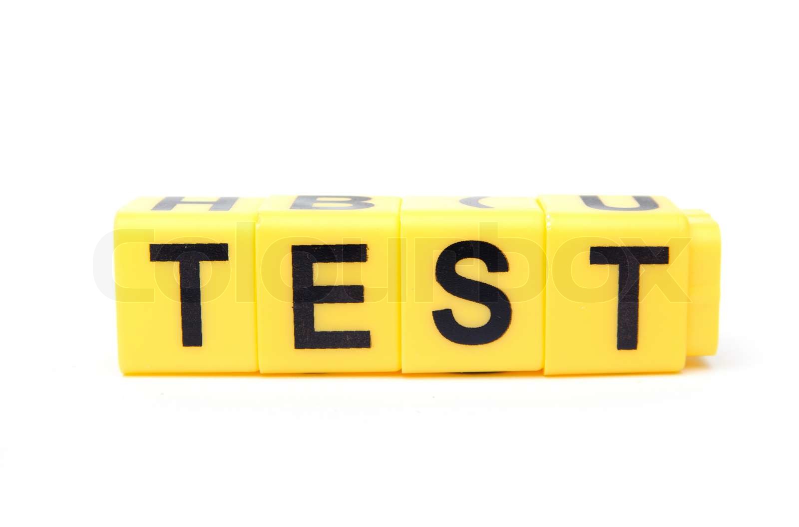 An image of yellow blocks with word ''test'' on them | Stock image ...