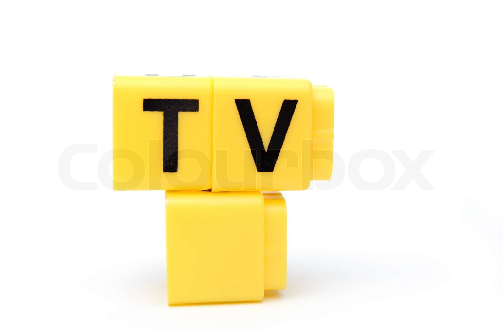 An image of yellow blocks with letters ''TV'' on them | Stock image ...