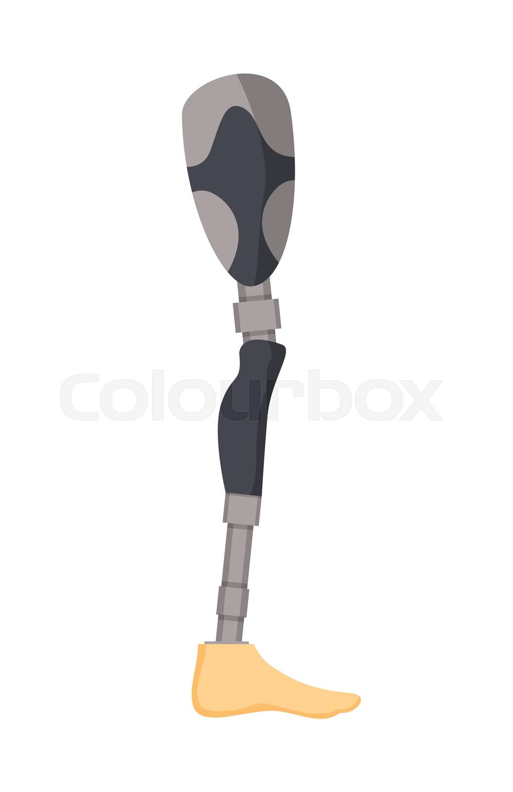 Leg Prosthesis Mockup Isolated on White Backdrop | Stock vector | Colourbox