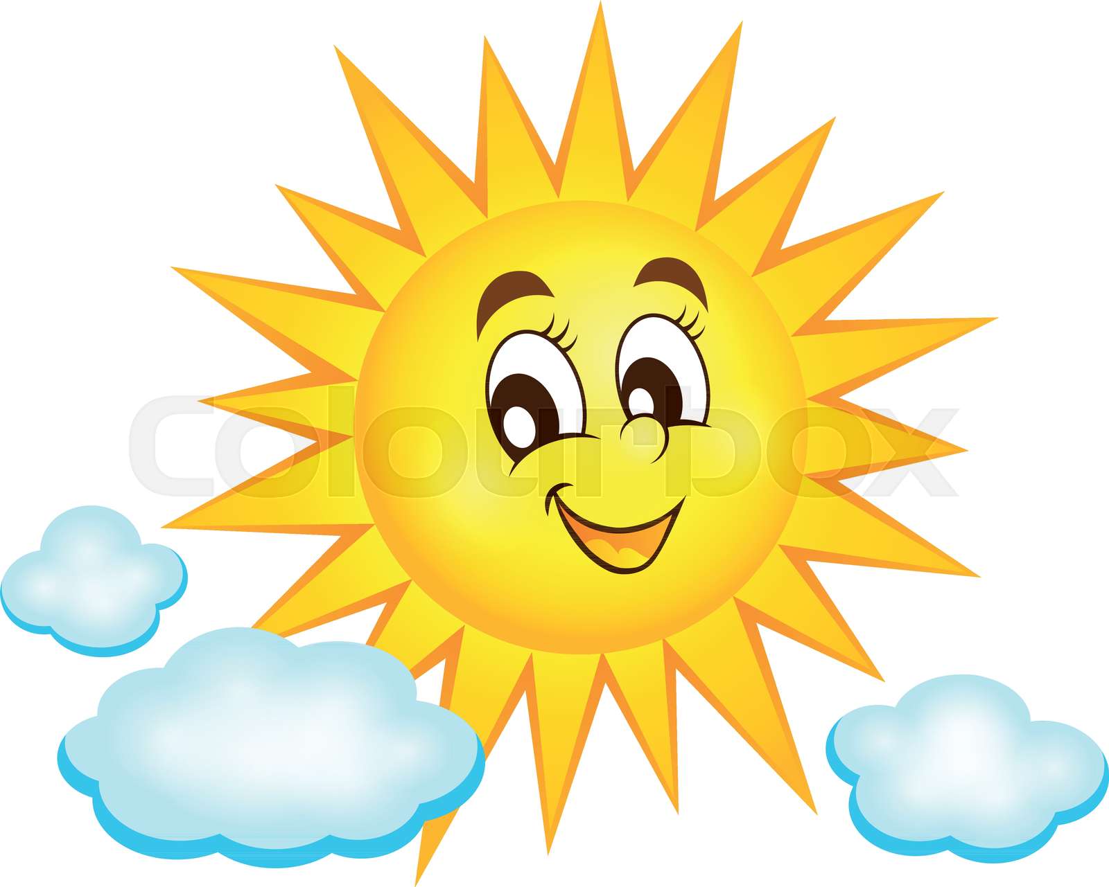 sol, glad, smilende | Stock vektor | Colourbox