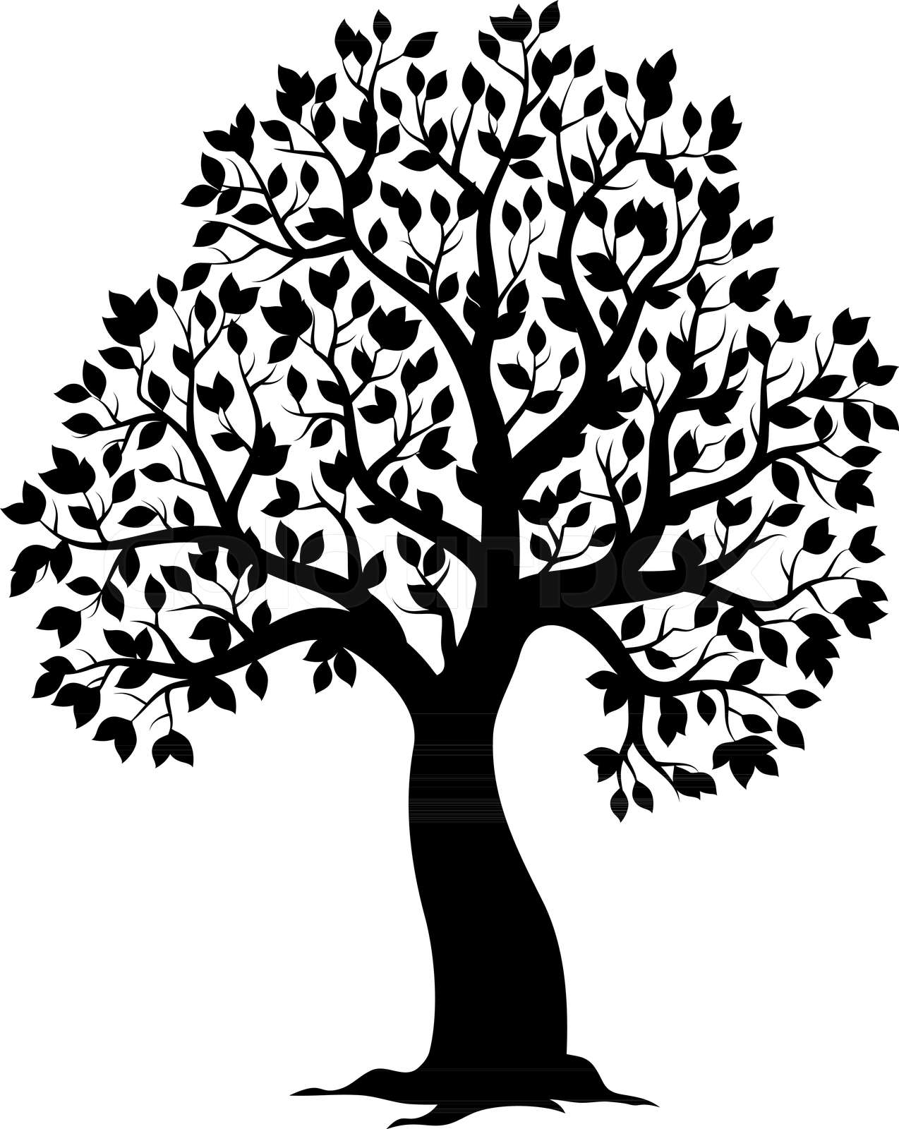 Silhouette of leafy tree theme 3 | Stock vector | Colourbox