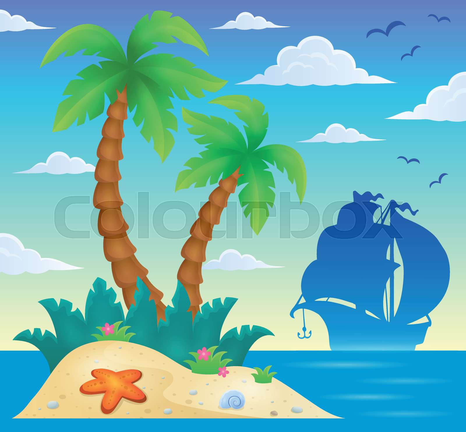Tropical island theme image 8 | Stock vector | Colourbox