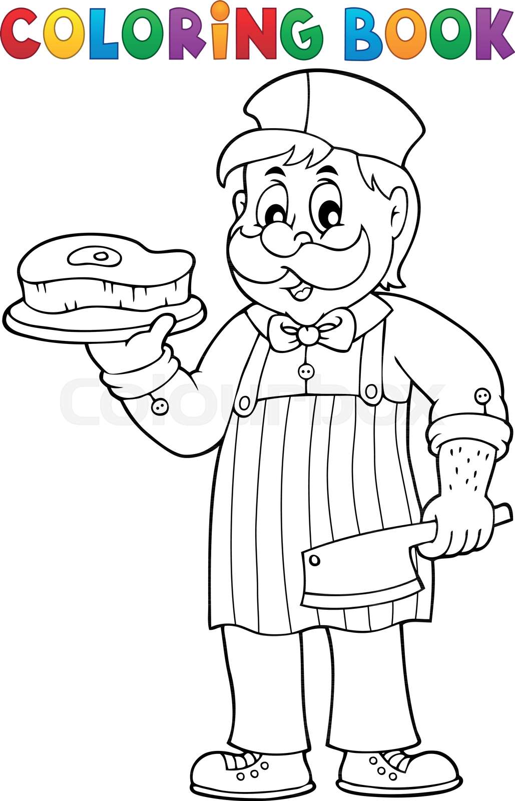Coloring book butcher theme 1 | Stock vector | Colourbox