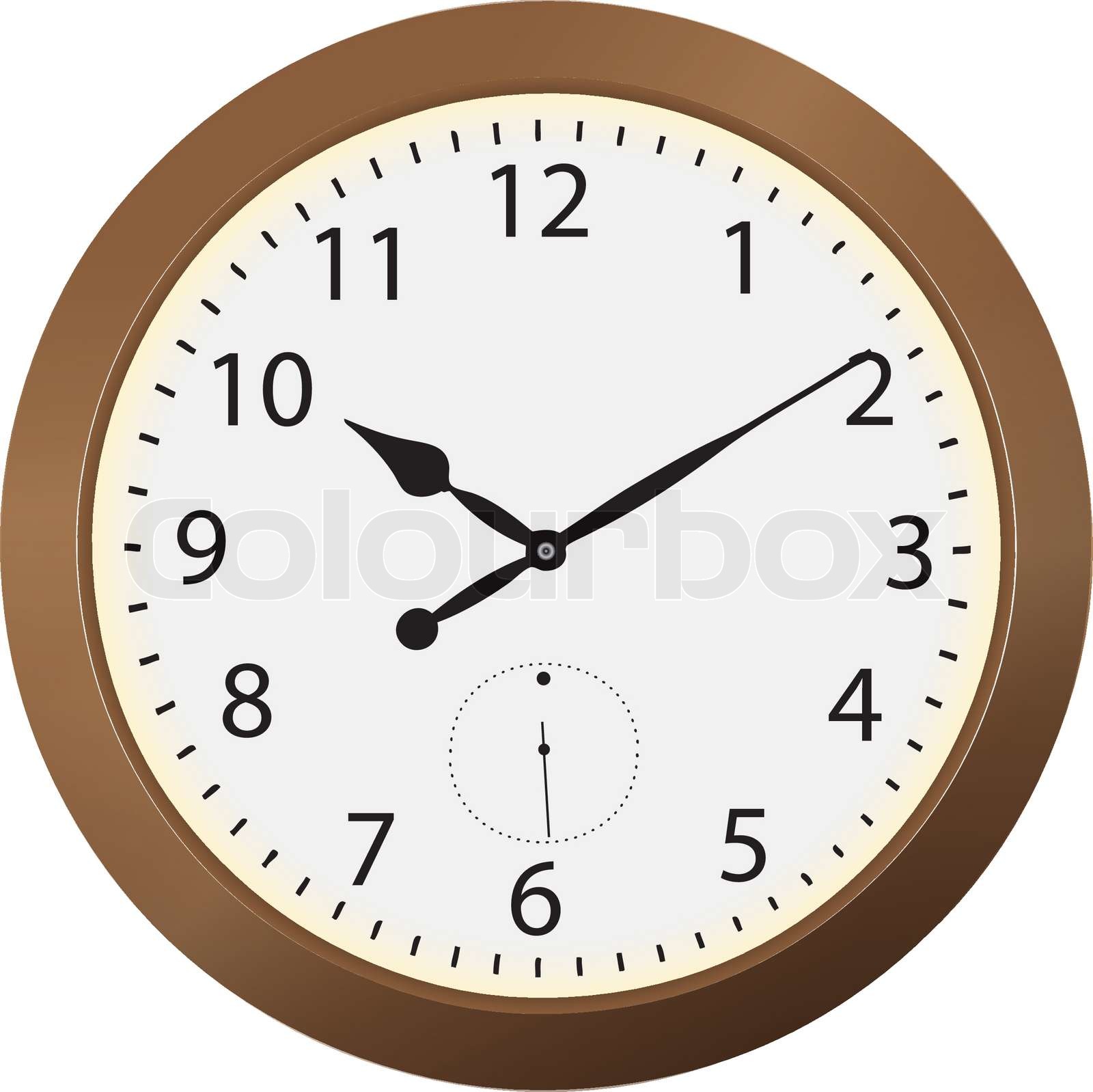 Round wall clock in a wooden case Vector illustration | Stock vector ...
