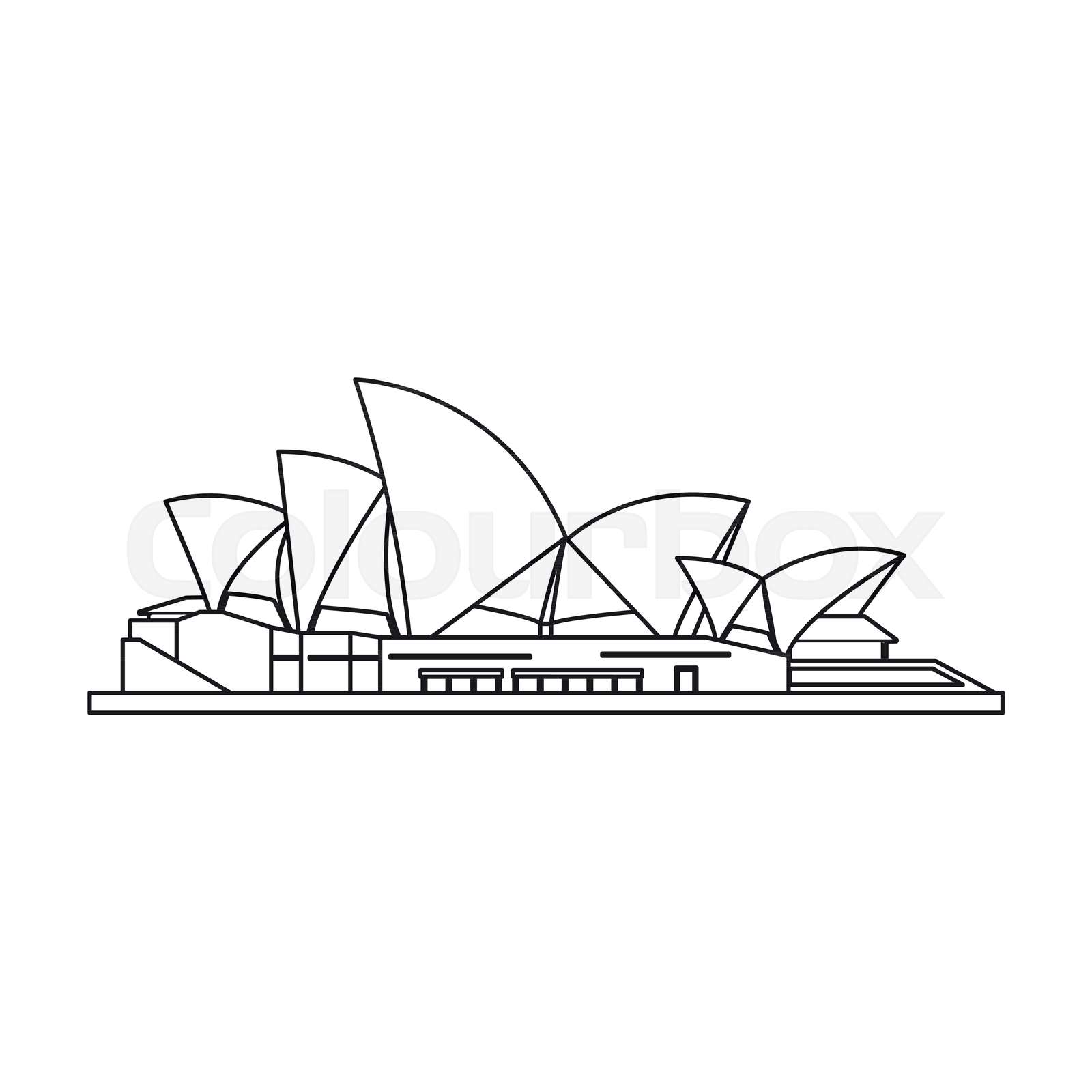 Sydney Opera House icon in outline style isolated on white background ...