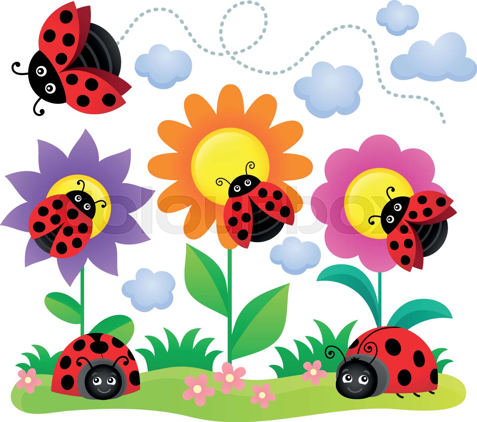 Stylized ladybugs theme image 5 | Stock vector | Colourbox