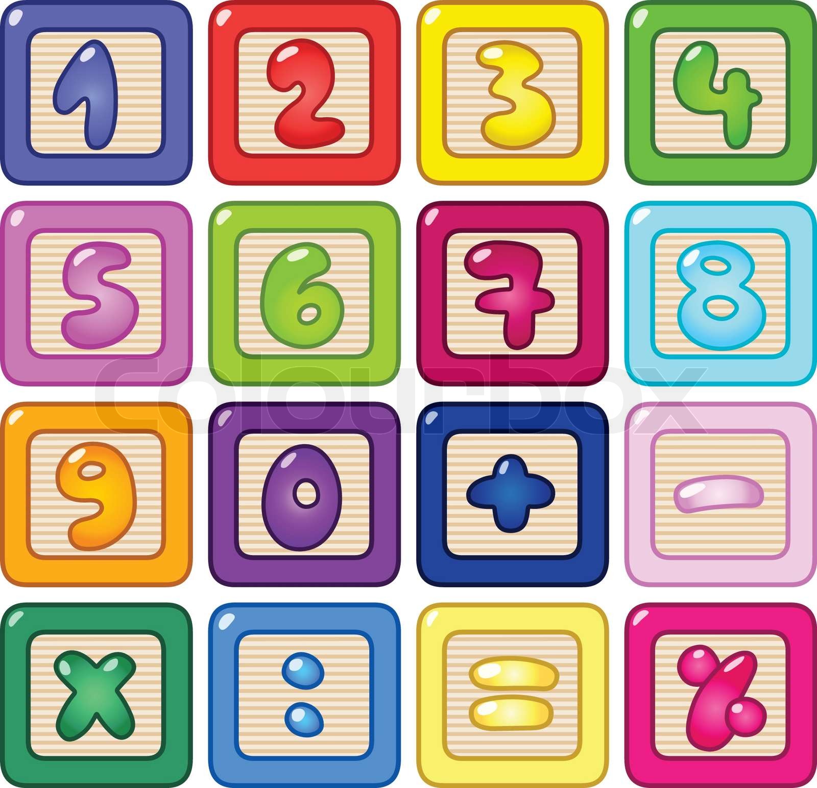 Colorful number blocks | Stock vector | Colourbox