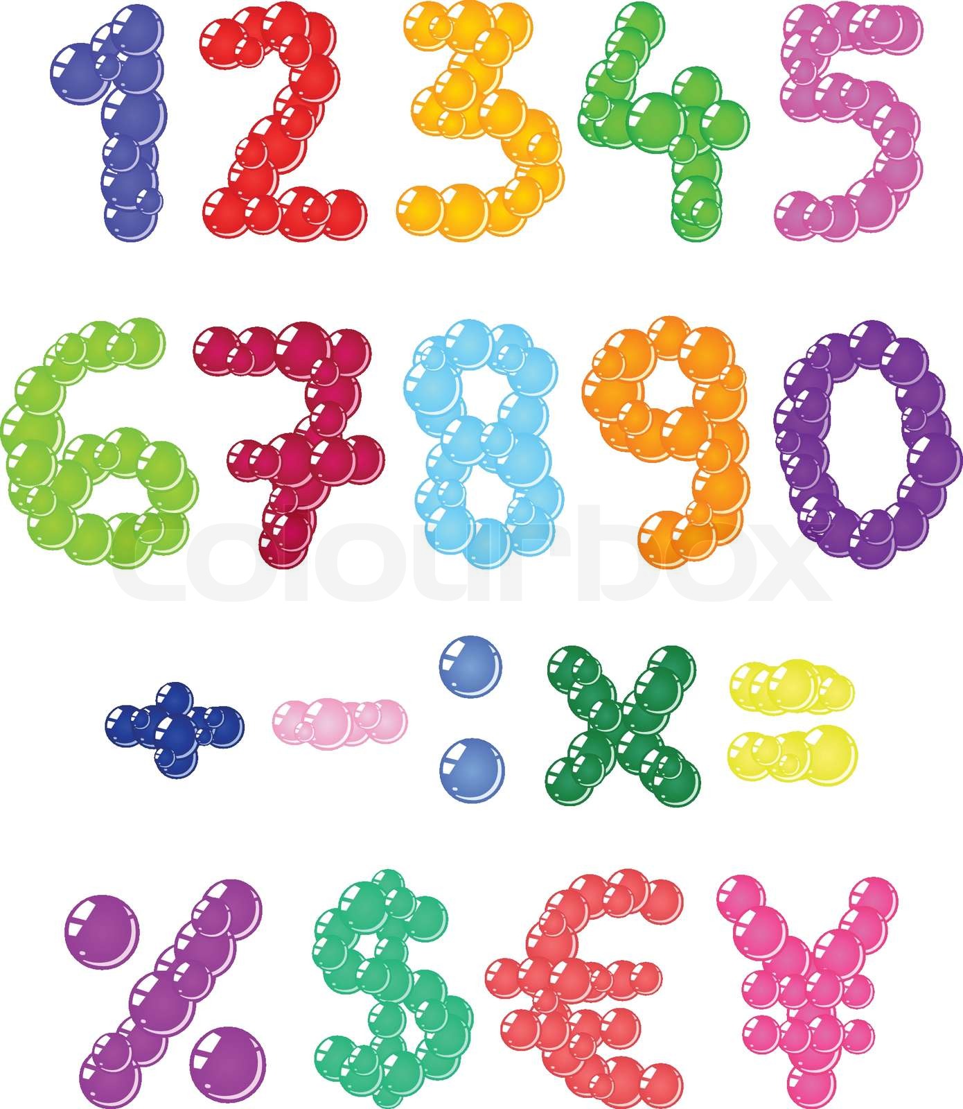Bubbles numbers | Stock vector | Colourbox