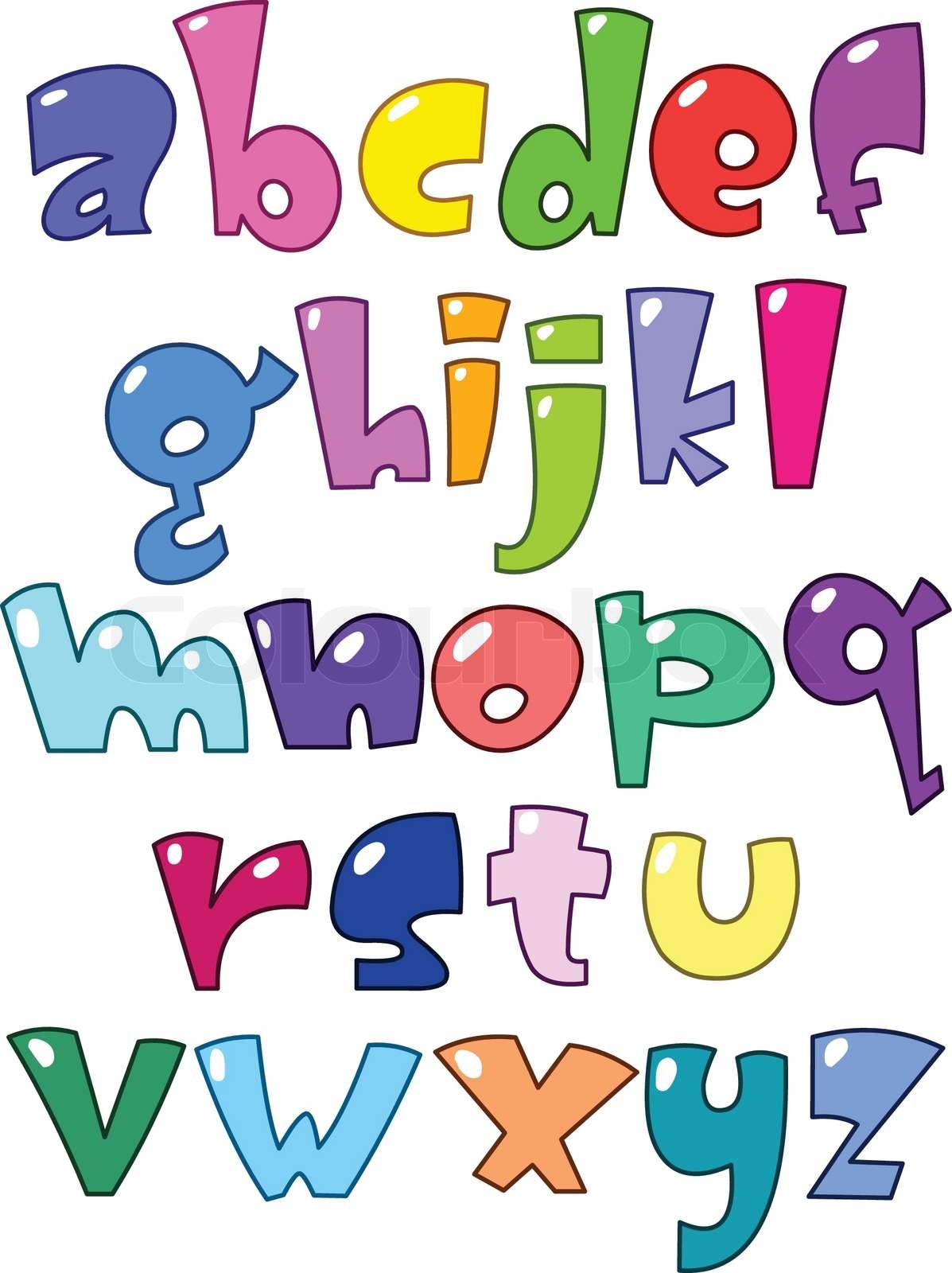 Cartoon small alphabet | Stock vector | Colourbox