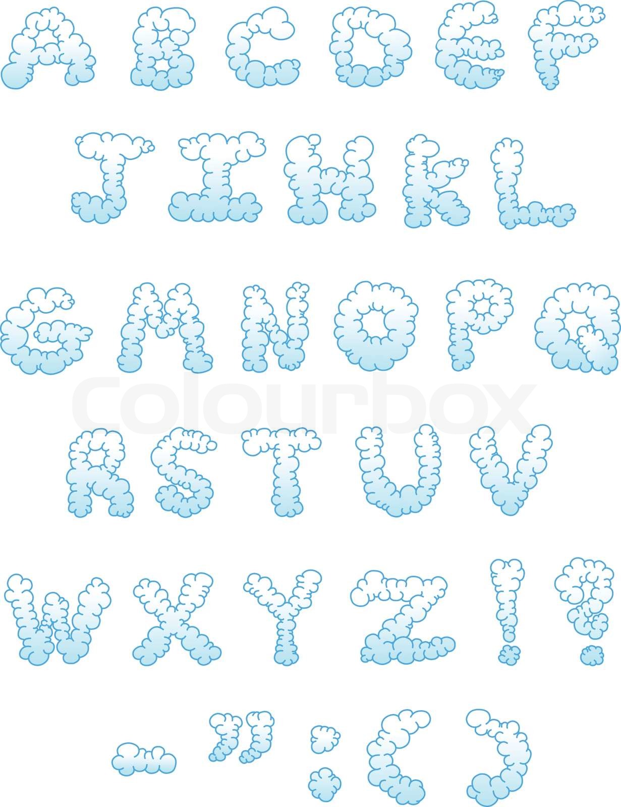 Cloud shaped letters set | Stock vector | Colourbox