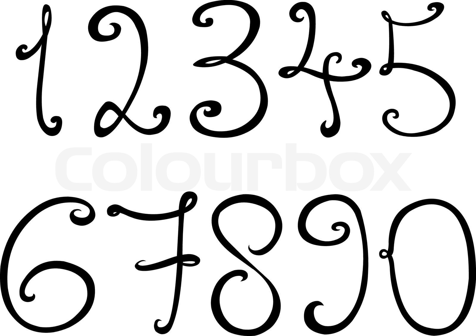 Curly Zahlen | Stock-Vektor | Colourbox