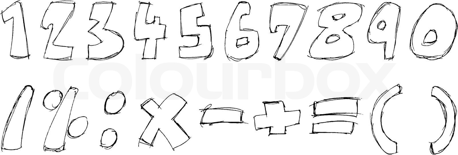 Vector sketchy Zahlen | Stock-Vektor | Colourbox