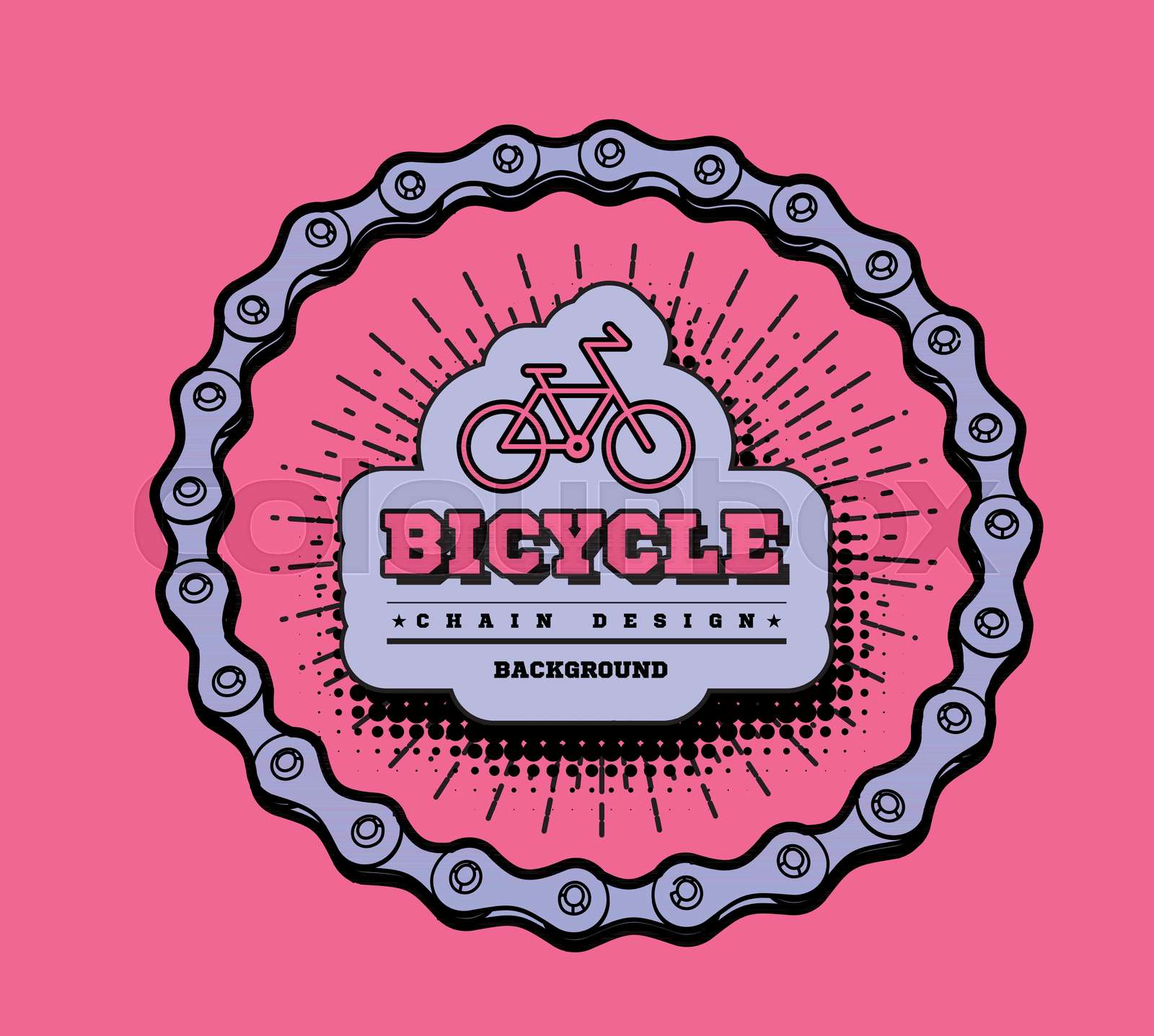 Bicycle chain in the form of a circle. 3D design | Stock vector | Colourbox