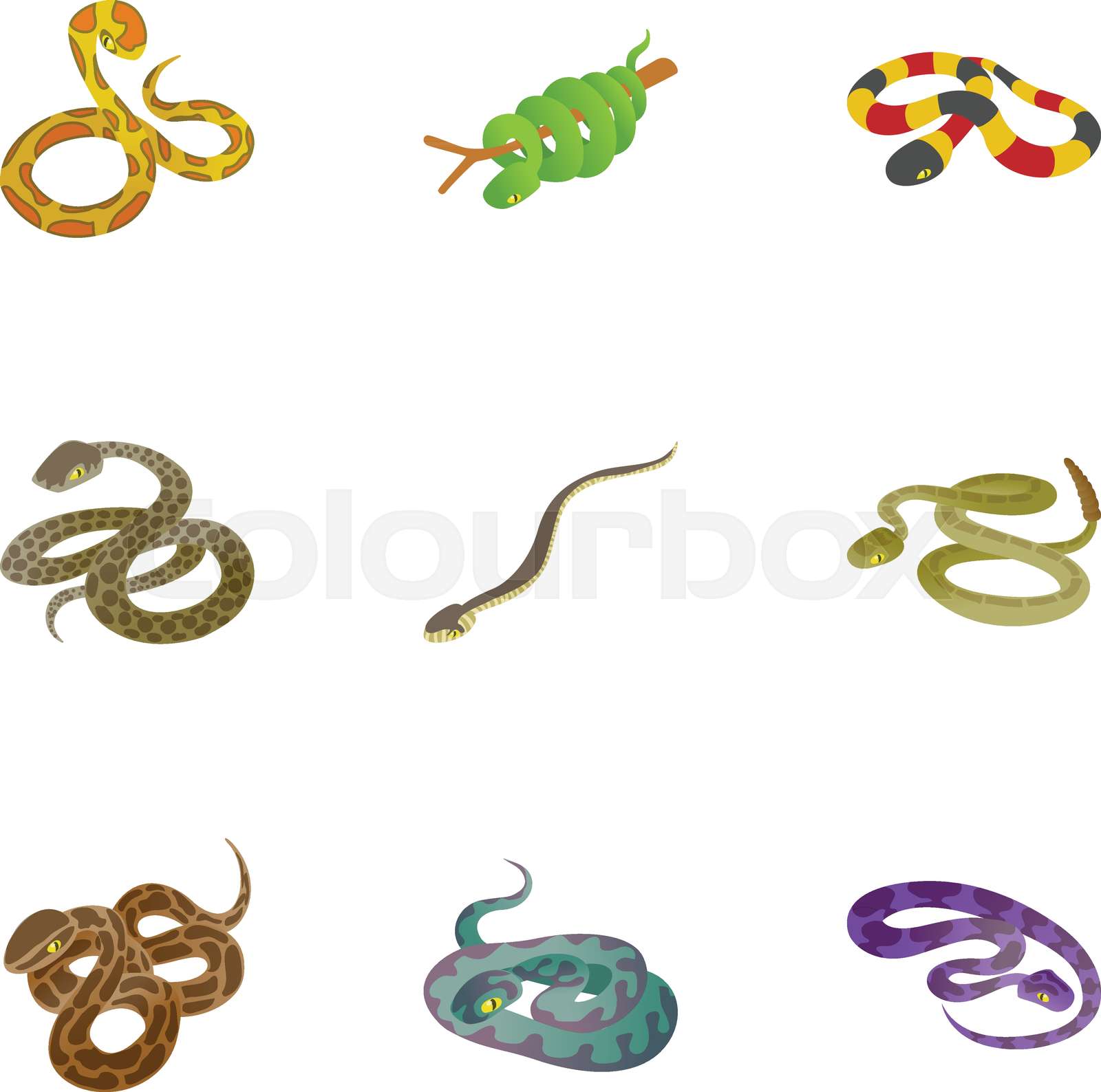 Creeping icons set, cartoon style | Stock vector | Colourbox
