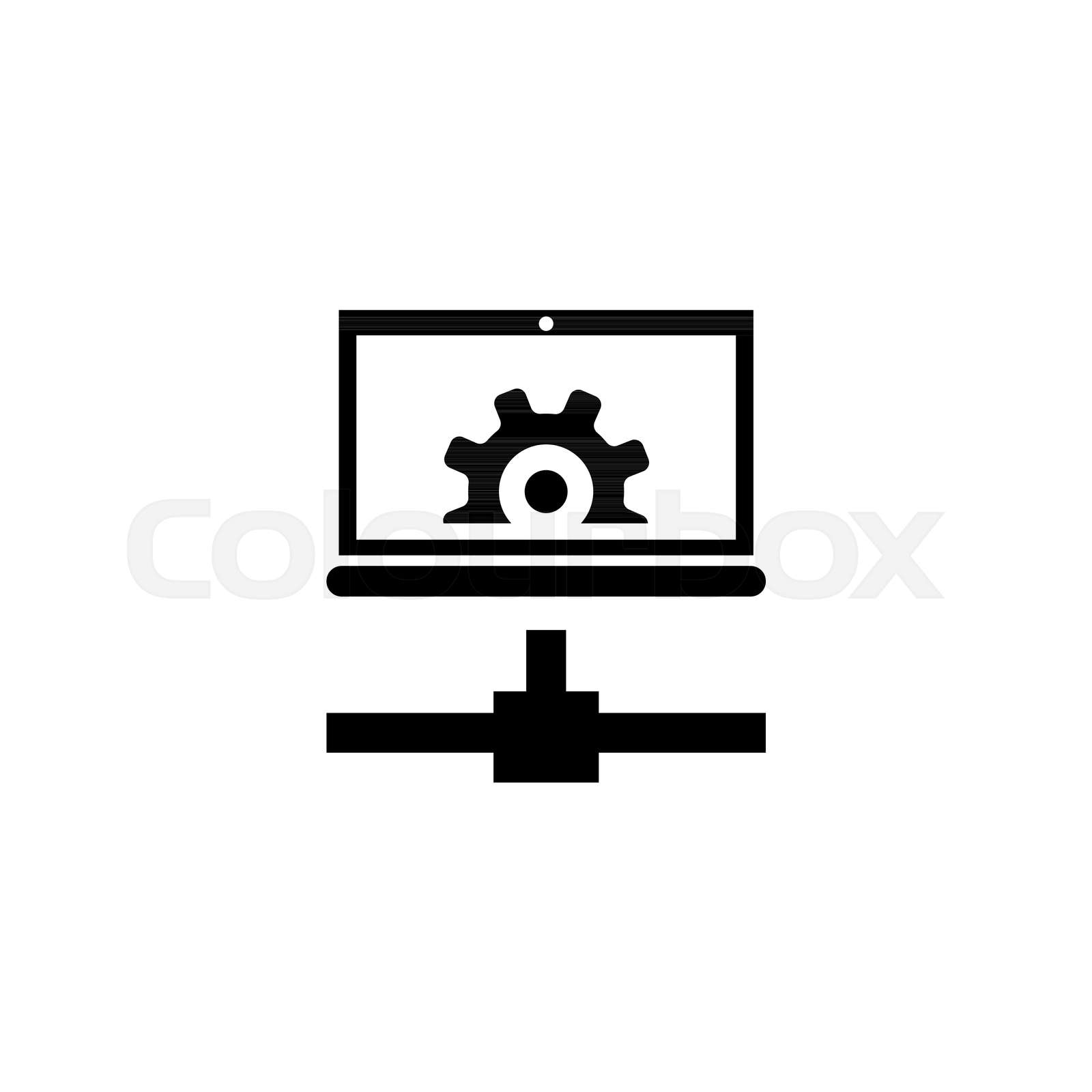 Remote Configuration Settings Laptop Flat Vector Icon Stock Vector Colourbox