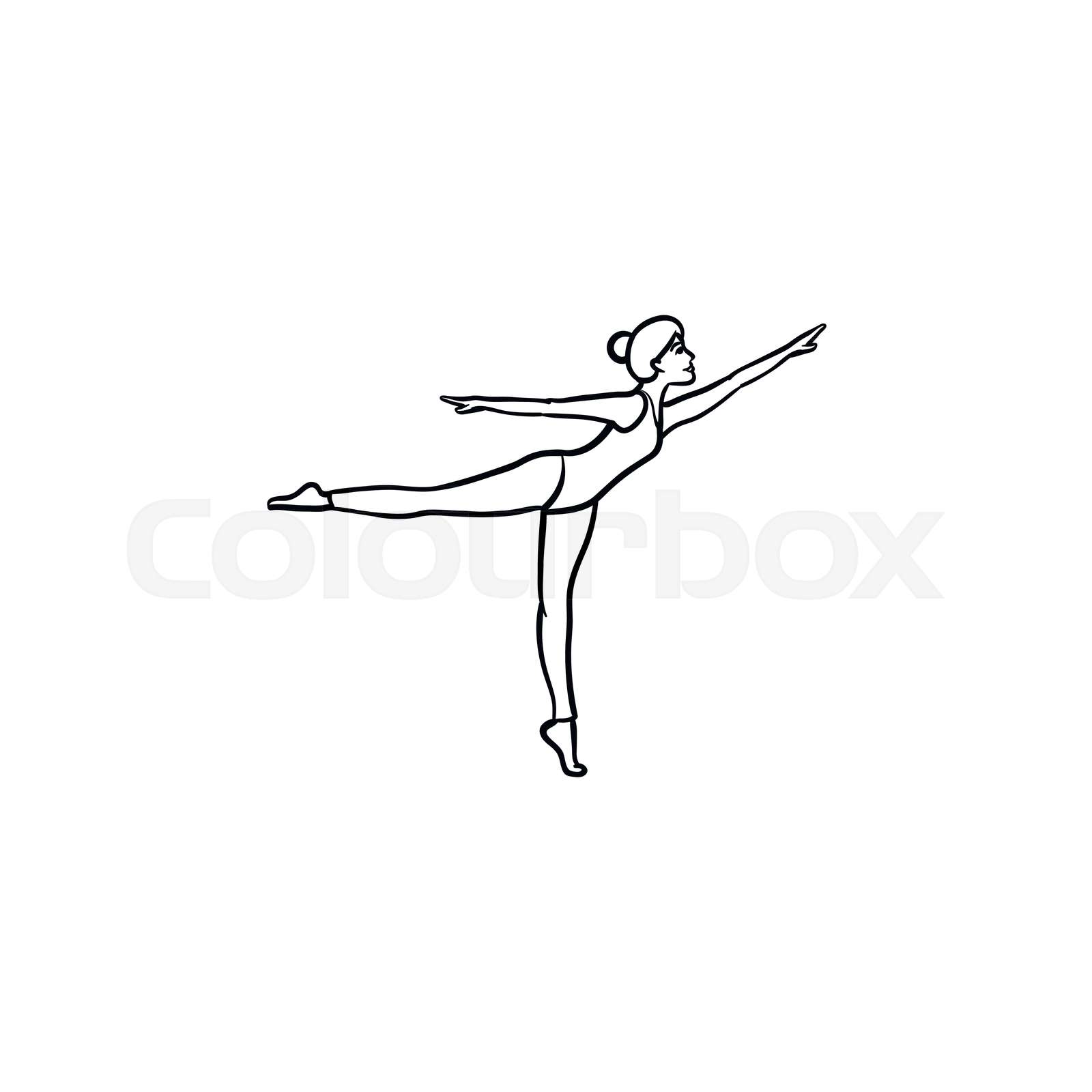 Woman dancing hand drawn outline doodle icon. | Stock vector | Colourbox