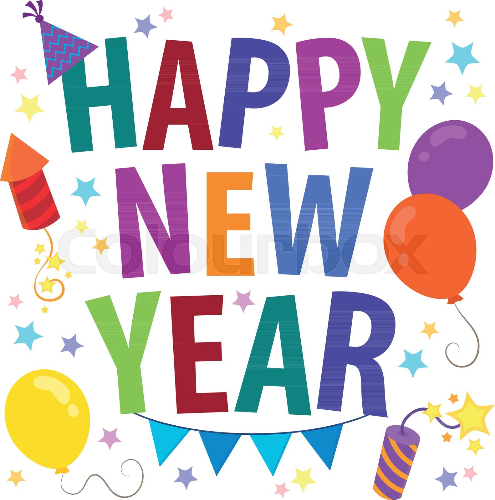 Happy New Year theme 3 | Stock vector | Colourbox