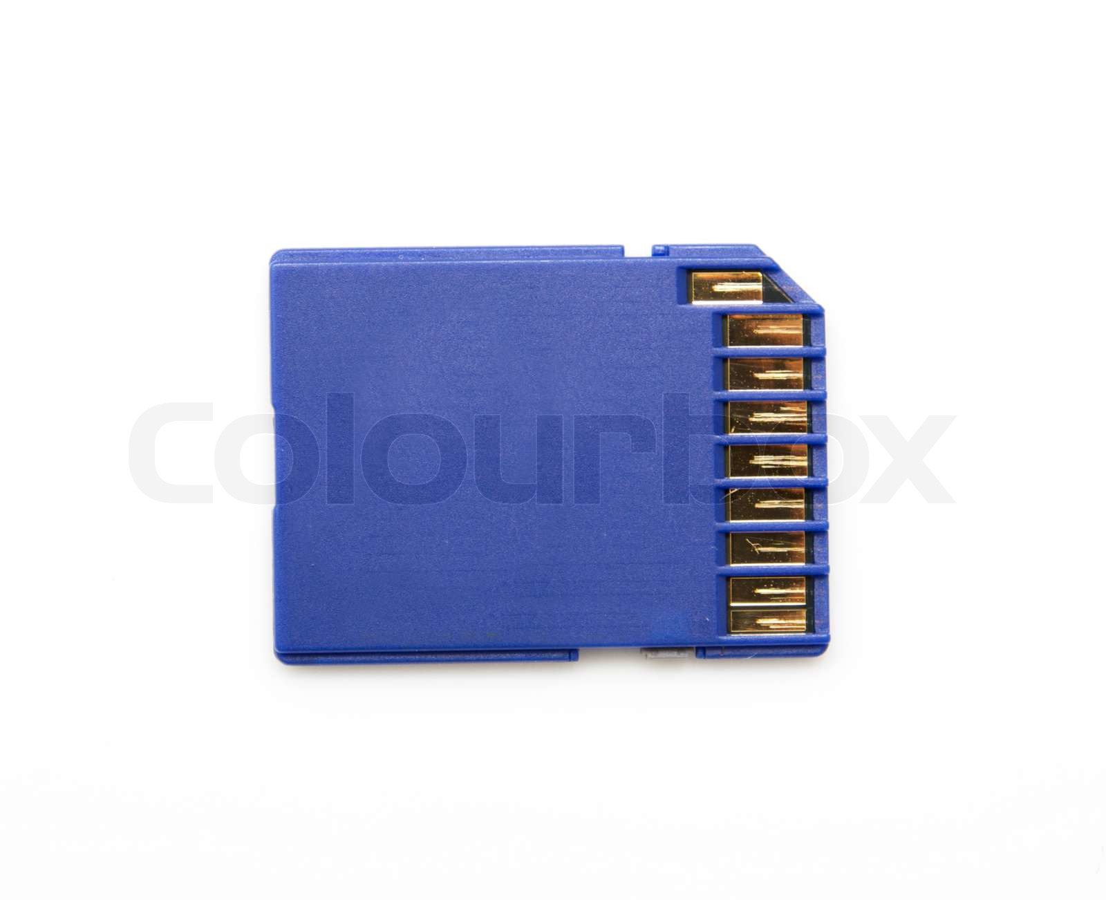 Blue SD memory card isolated on white | Stock image | Colourbox