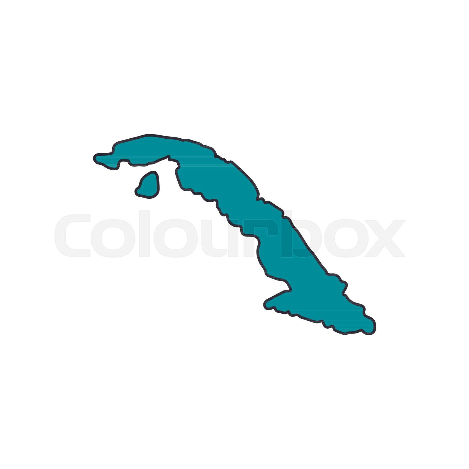 Cuba map territory icon, cartoon style | Stock vector | Colourbox
