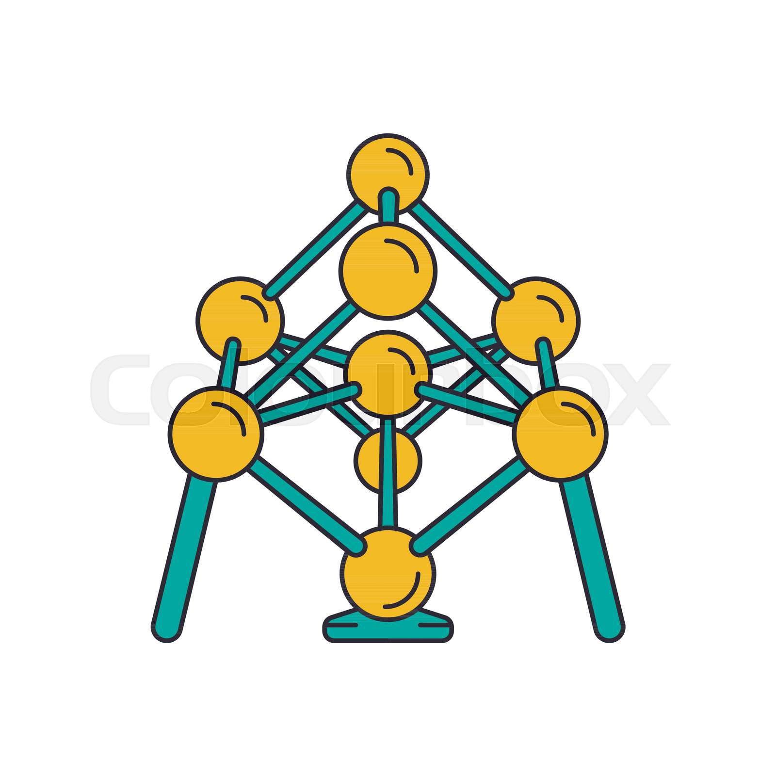 Atomium icon, cartoon style | Stock vector | Colourbox