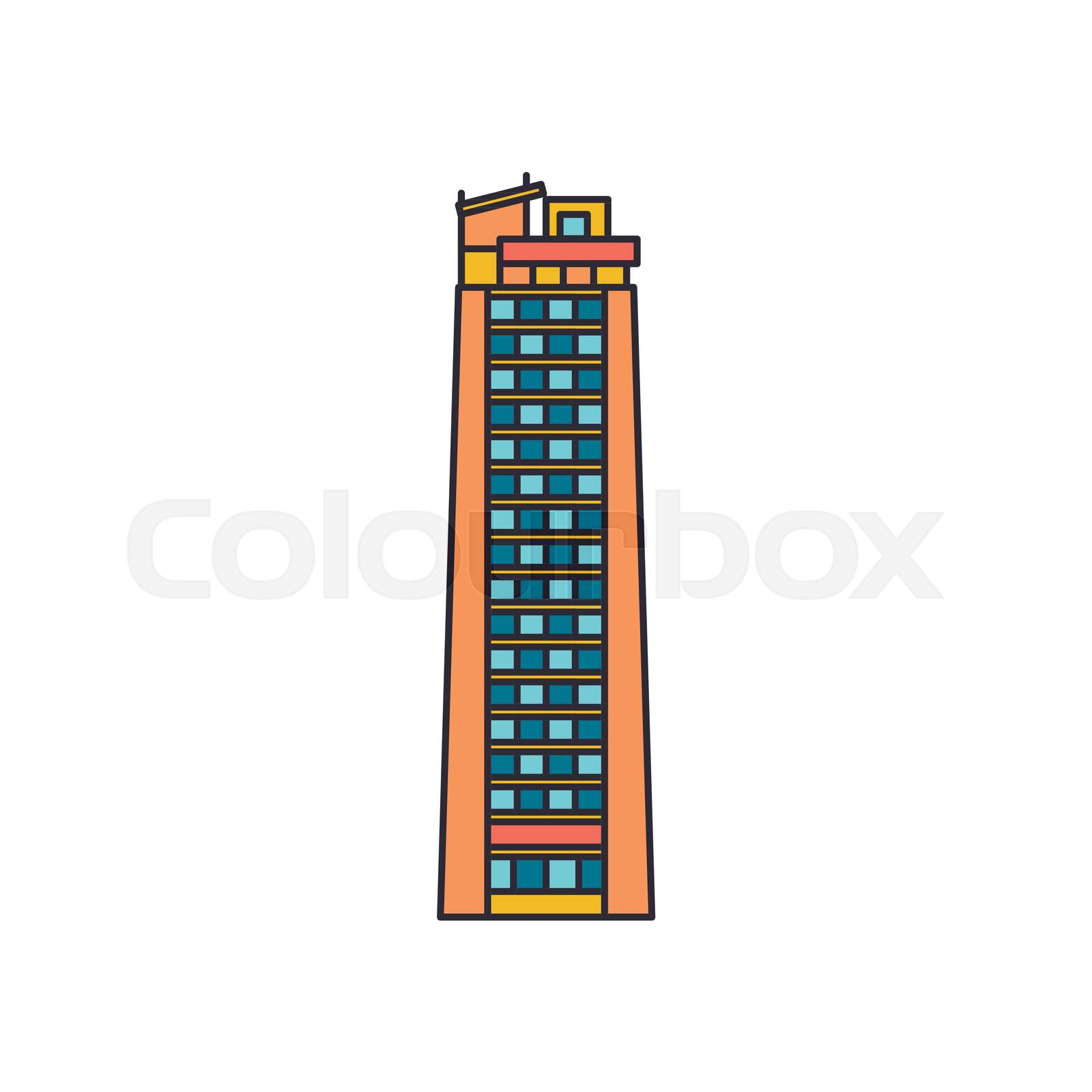 Tower sky icon, cartoon style | Stock vector | Colourbox