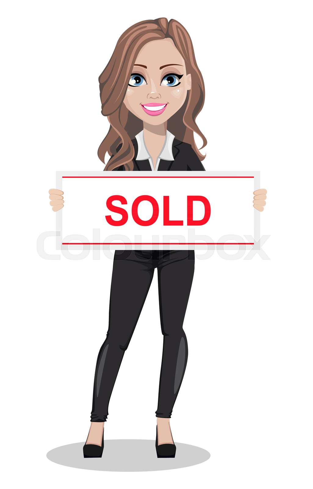 Beautiful realtor woman. A real estate agent | Stock vector | Colourbox