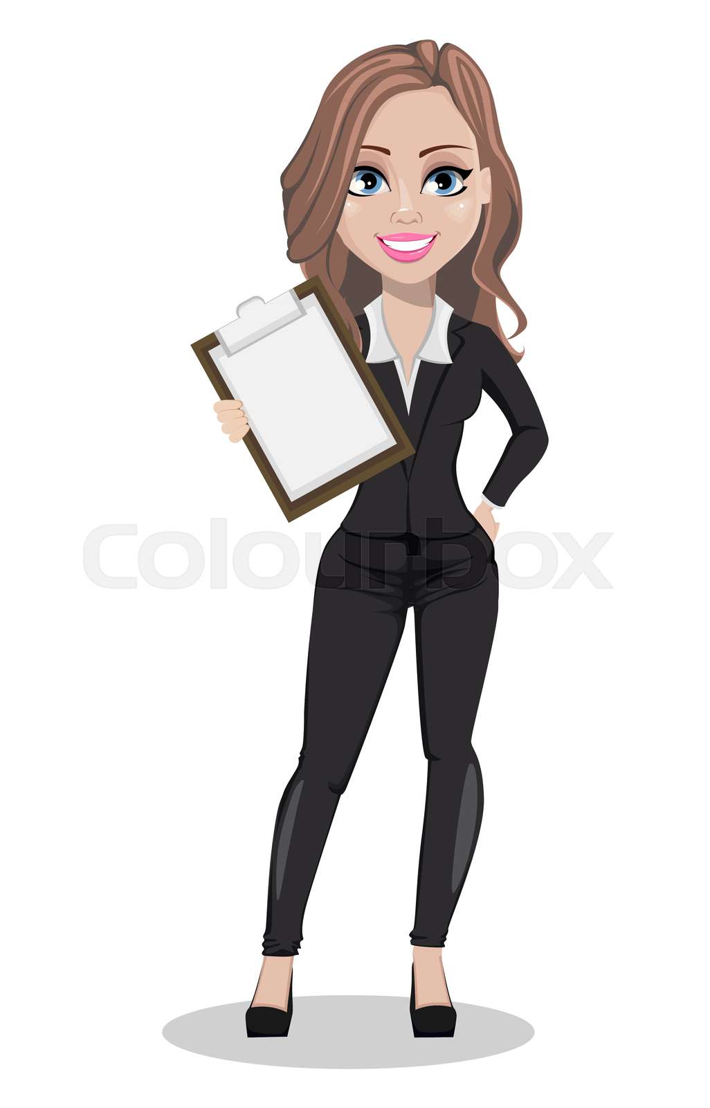 Beautiful realtor woman. A real estate agent | Stock vector | Colourbox