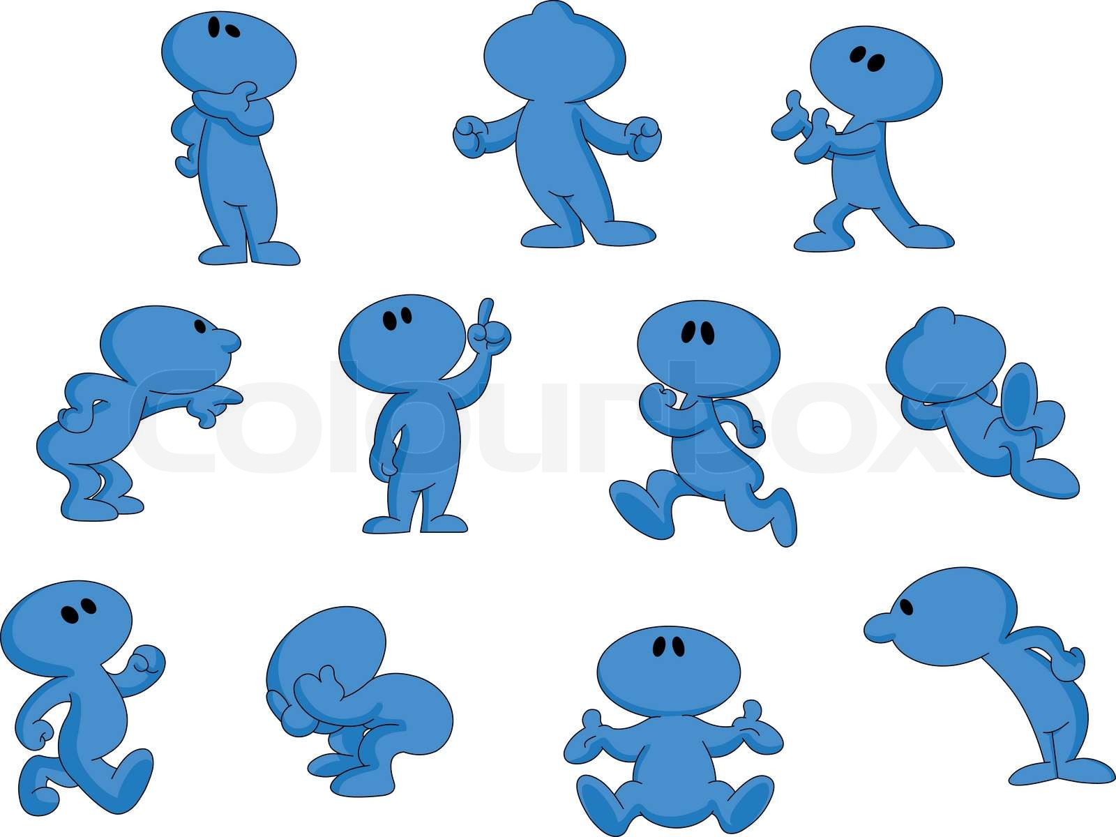 Cartoon Charakter In Verschiedenen Posen Stock Vektor Colourbox