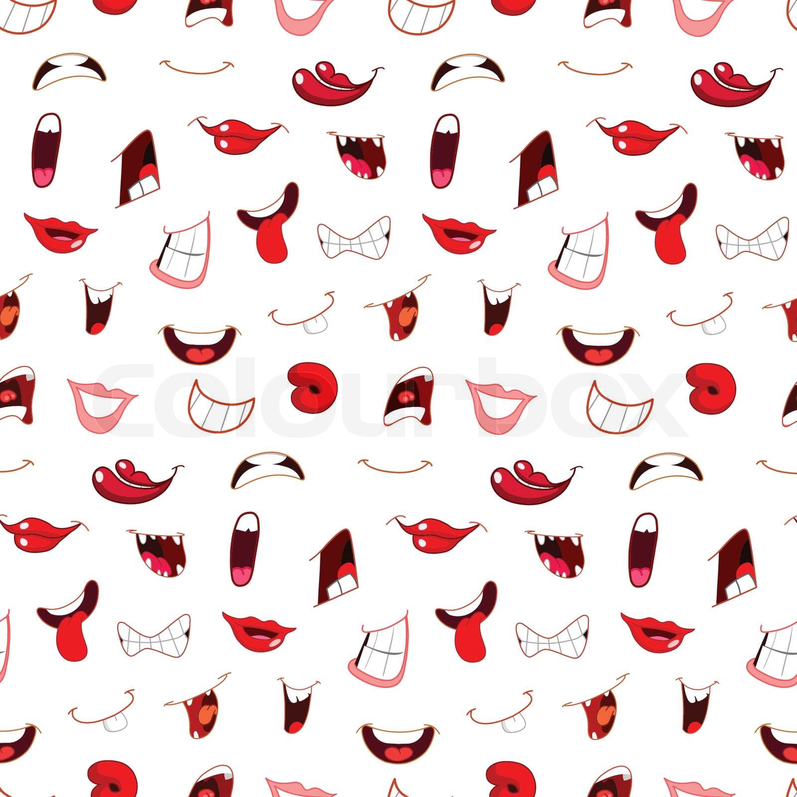 Cartoon Mund seamless pattern | Stock-Vektor | Colourbox