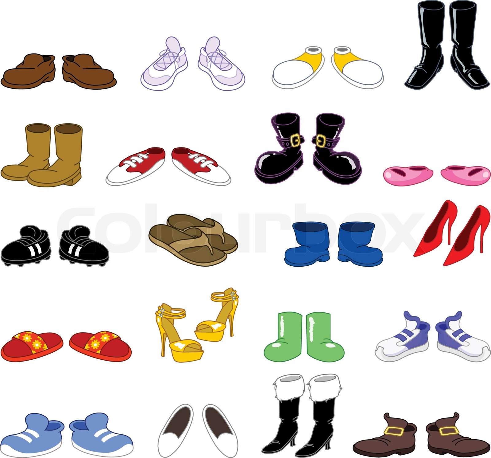 Cartoon shoes set | Stock vector | Colourbox