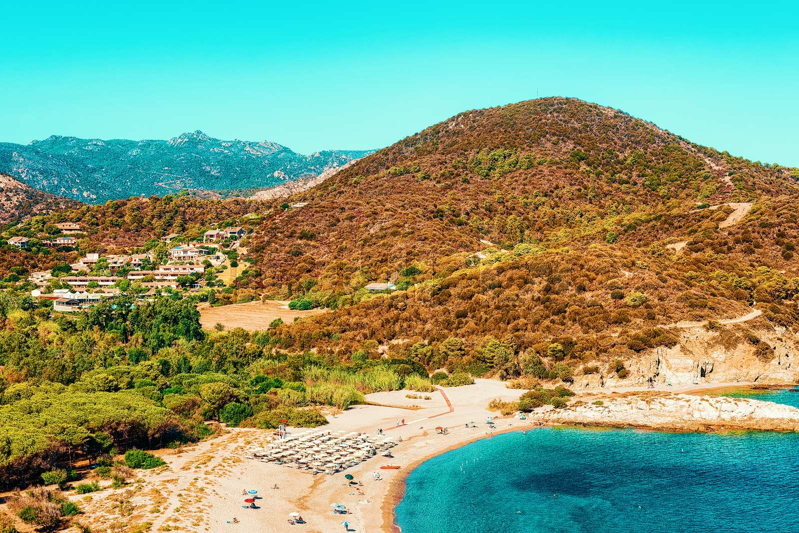 Chia Beach and Mediterranean Sea in South Sardinia of Italy | Stock ...
