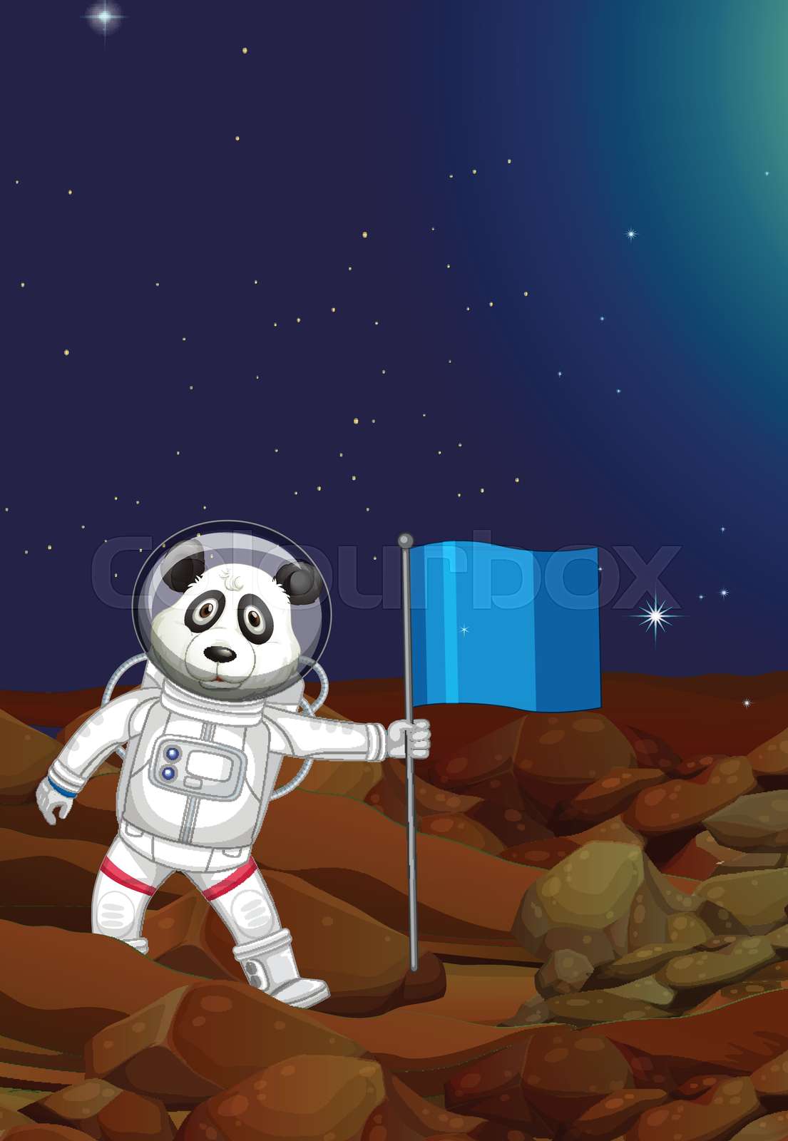 A panda astronaut in the space | Stock vector | Colourbox