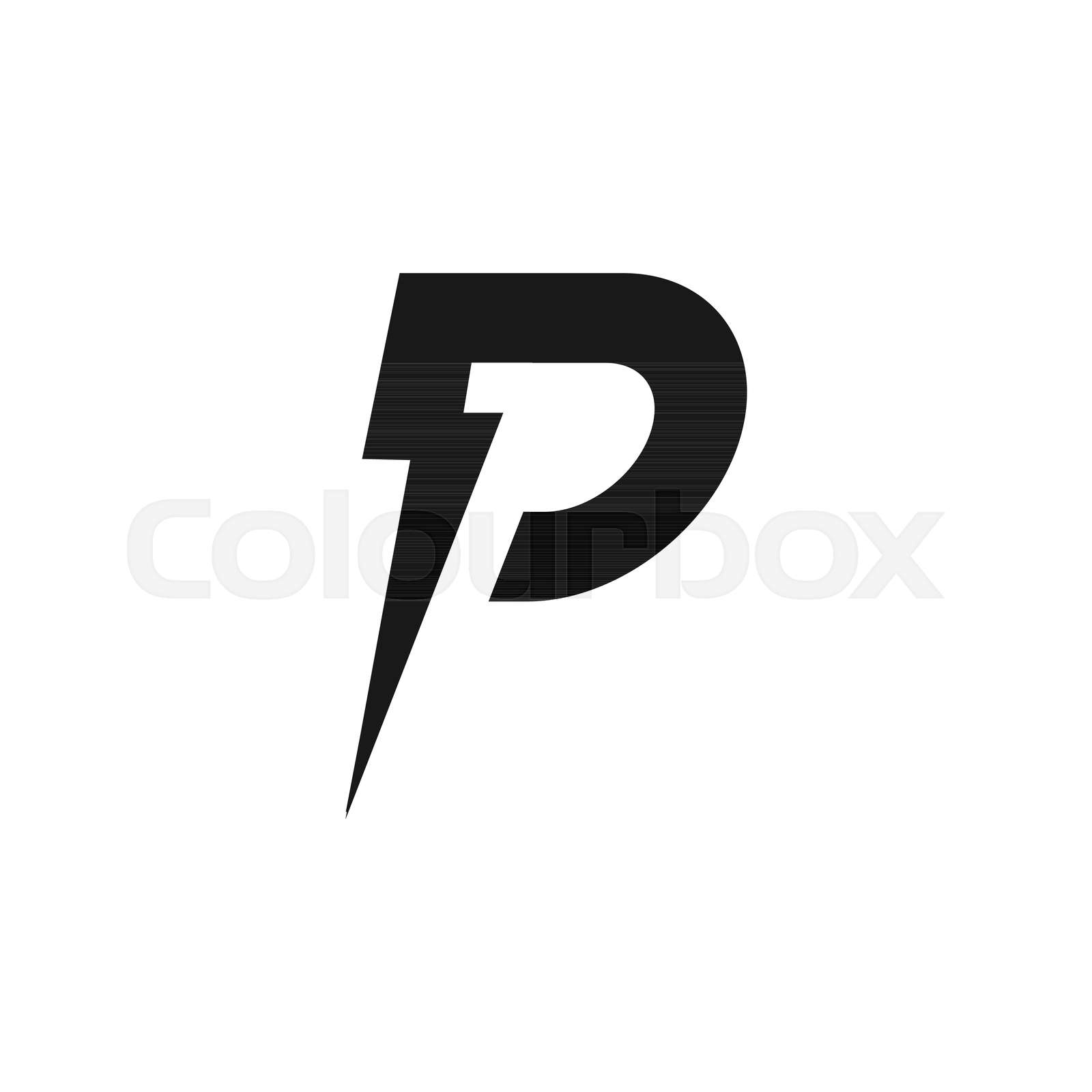 Letter P and lightning bolt logo design template | Stock vector | Colourbox