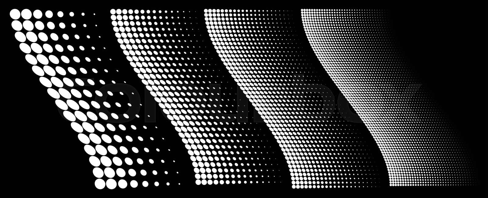 Halftone dots wave backgrounds. Collection templates using halftone ...