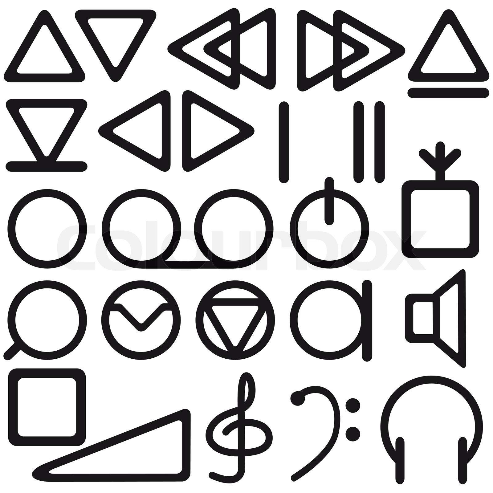 The set of a tape recorder symbols | Stock vector | Colourbox