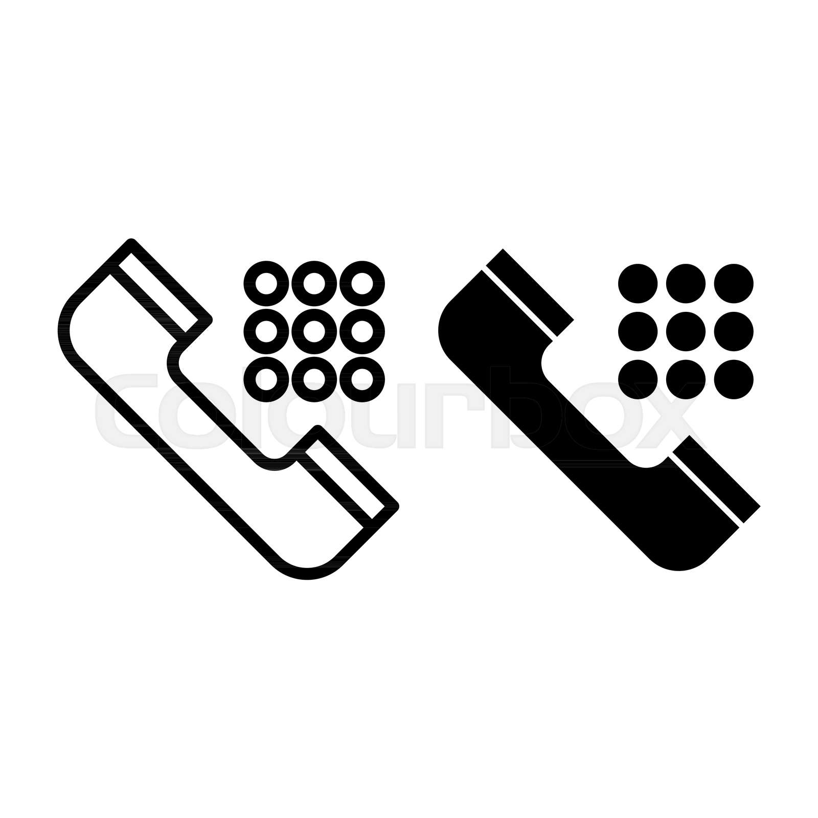 Call number line and glyph icon. Phone vector illustration isolated on ...