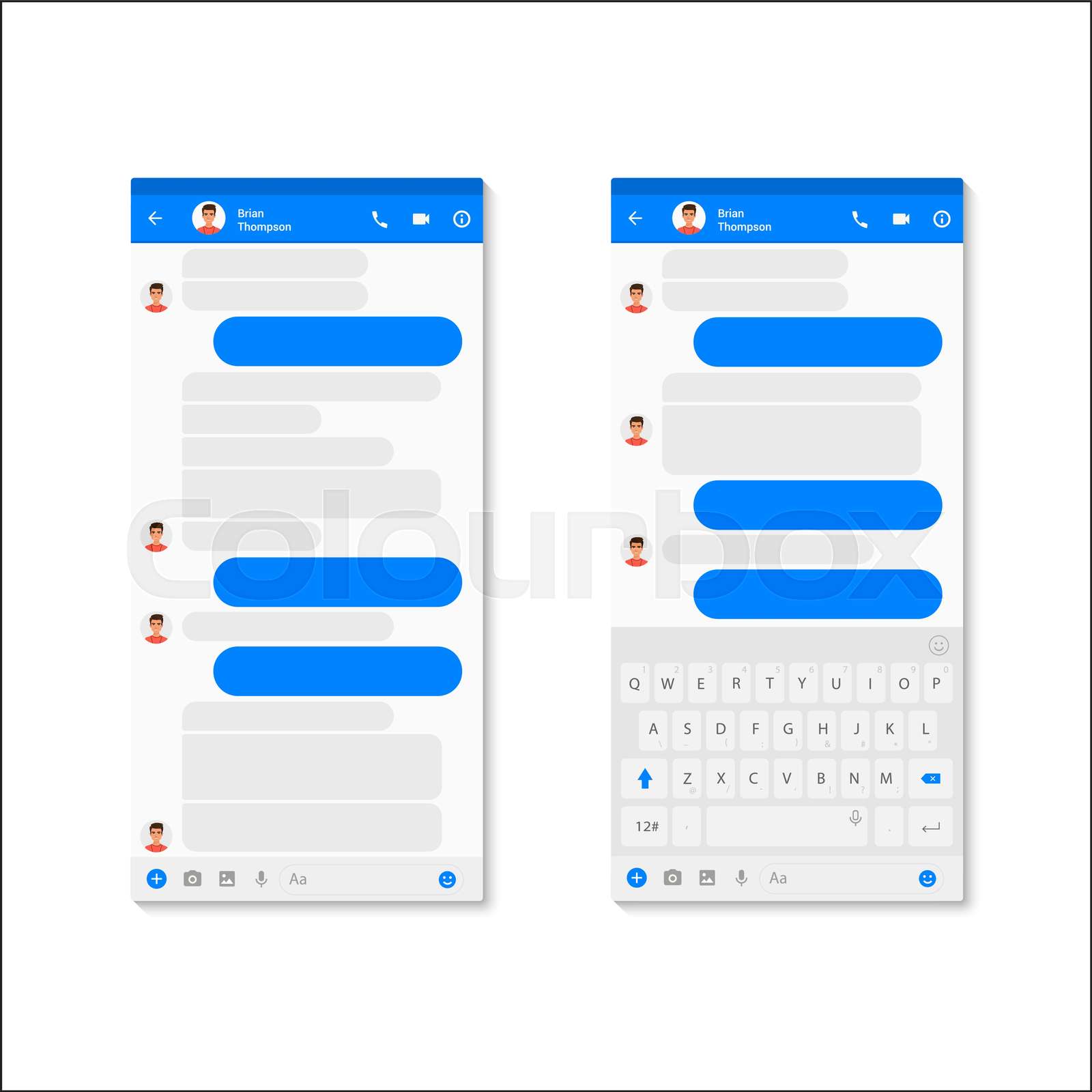 Social network Messenger concept template. Modern messenger app ...