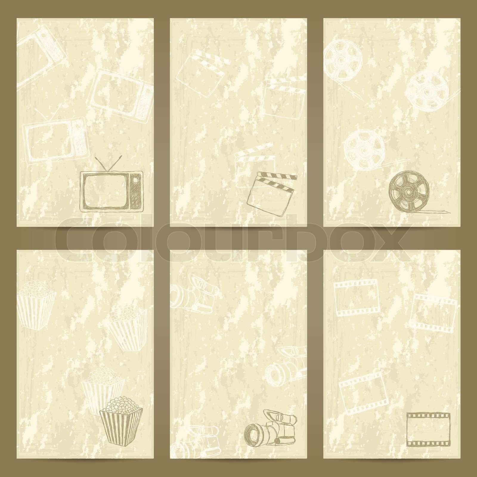 grunge cards with movie theme | Stock vector | Colourbox