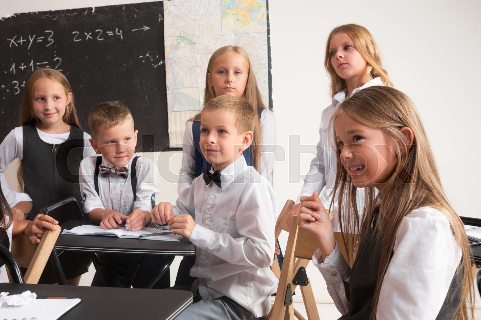School children in classroom at lesson | Stock image | Colourbox