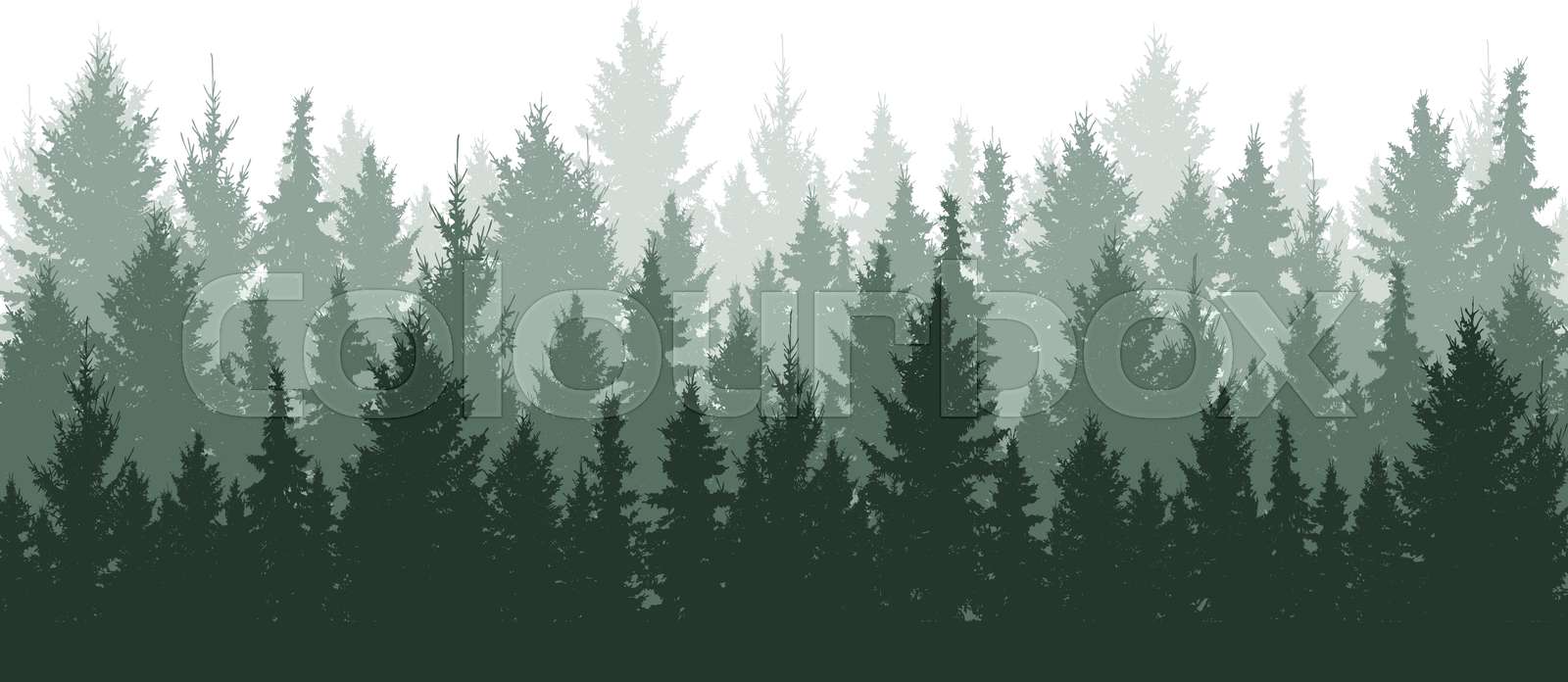 Pine Tree Forest Silhouette