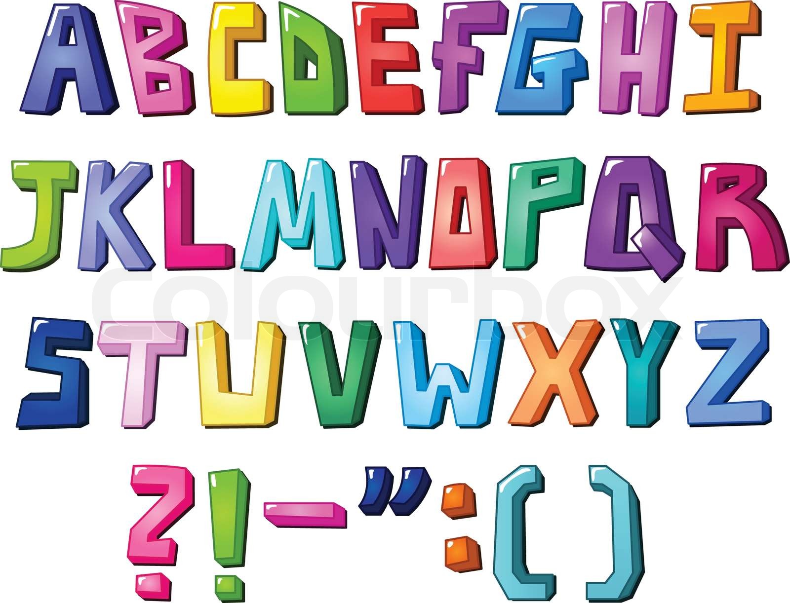 Multicolor letters | Stock vector | Colourbox