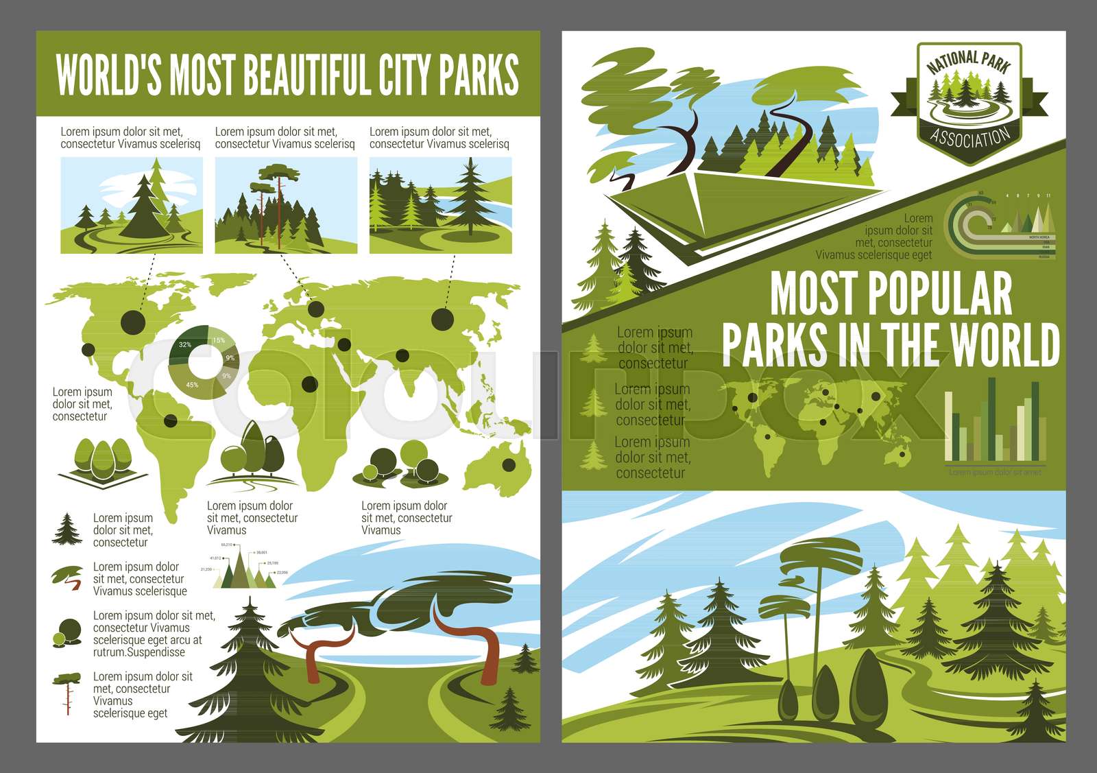 Landscaping design service vector infographic | Stock vector | Colourbox