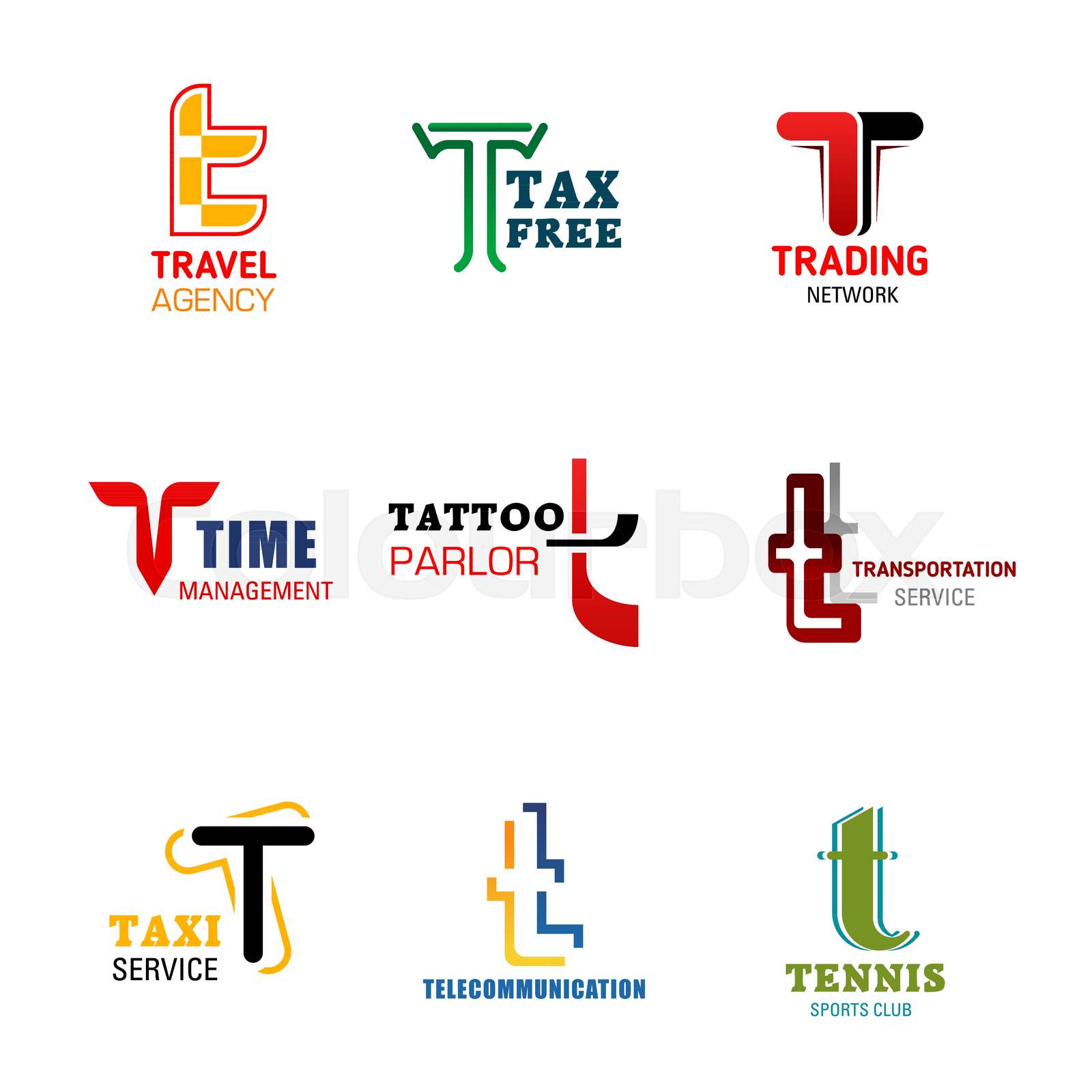 Brand identity and business company T letters | Stock vector | Colourbox