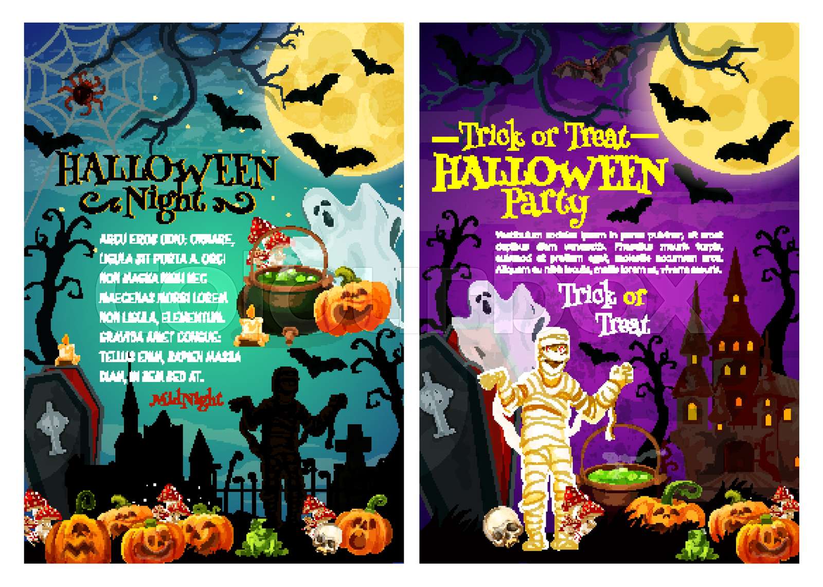 Halloween horror party poster with spooky mummy | Stock vector | Colourbox