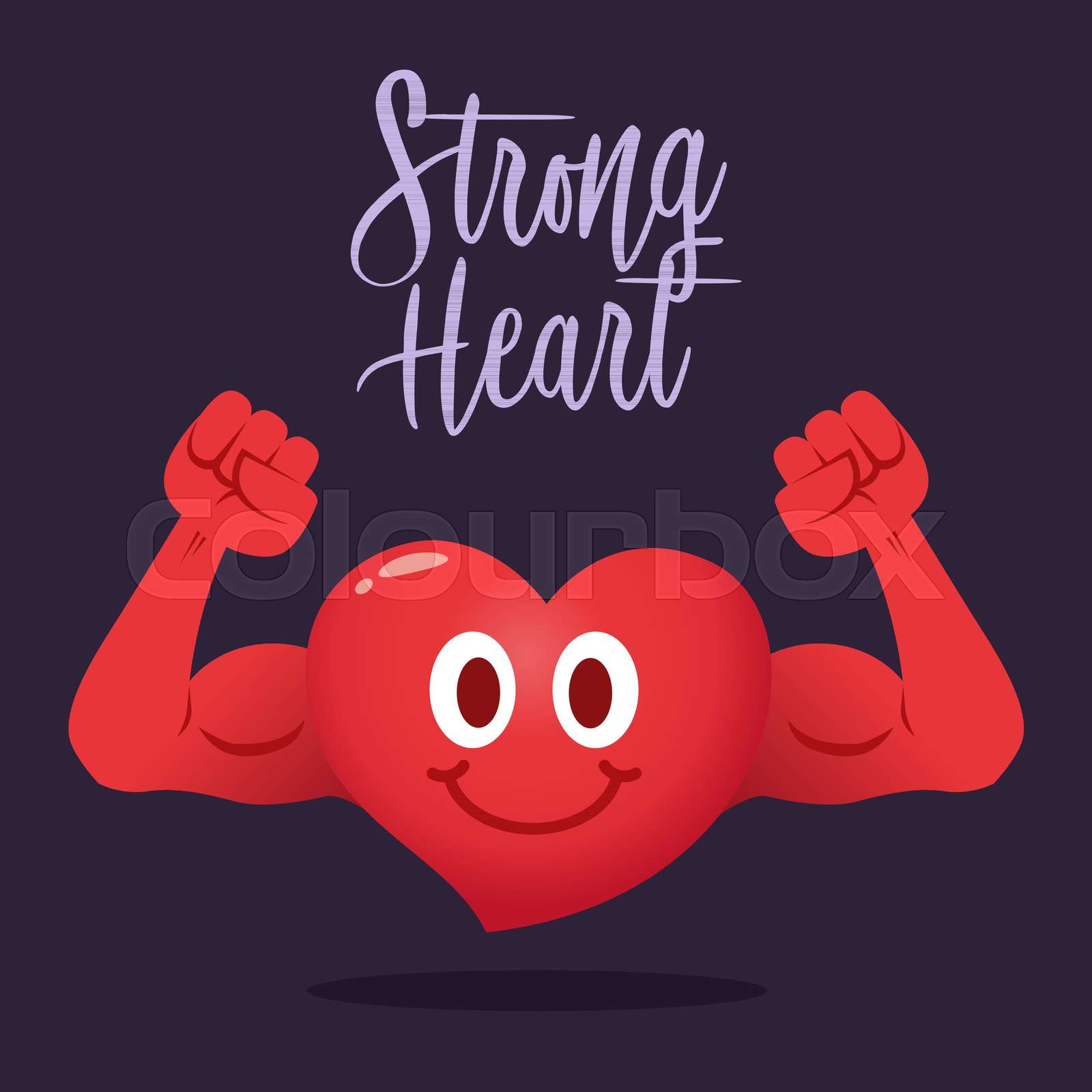 Strong Heart With Muscle Arm | Stock vector | Colourbox