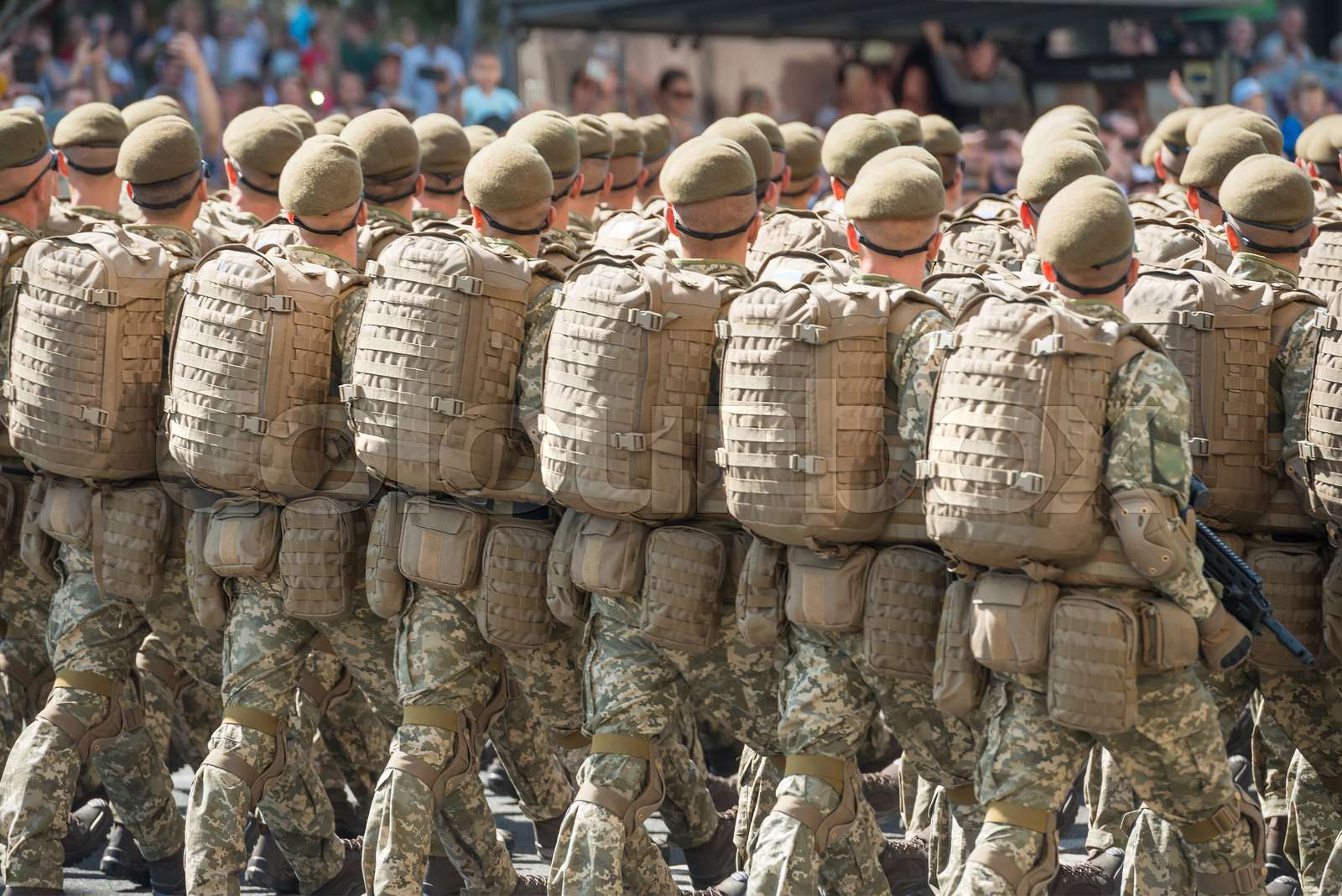 Army soldiers marching on military parade | Stock image | Colourbox