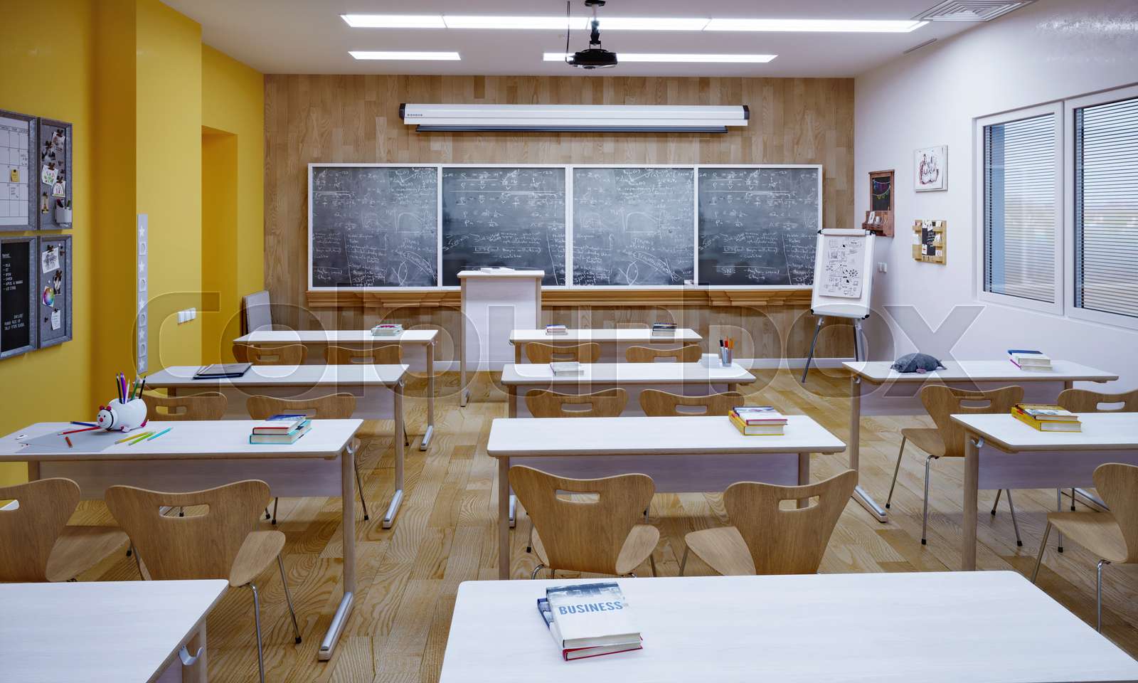 school classroom interior | Stock image | Colourbox