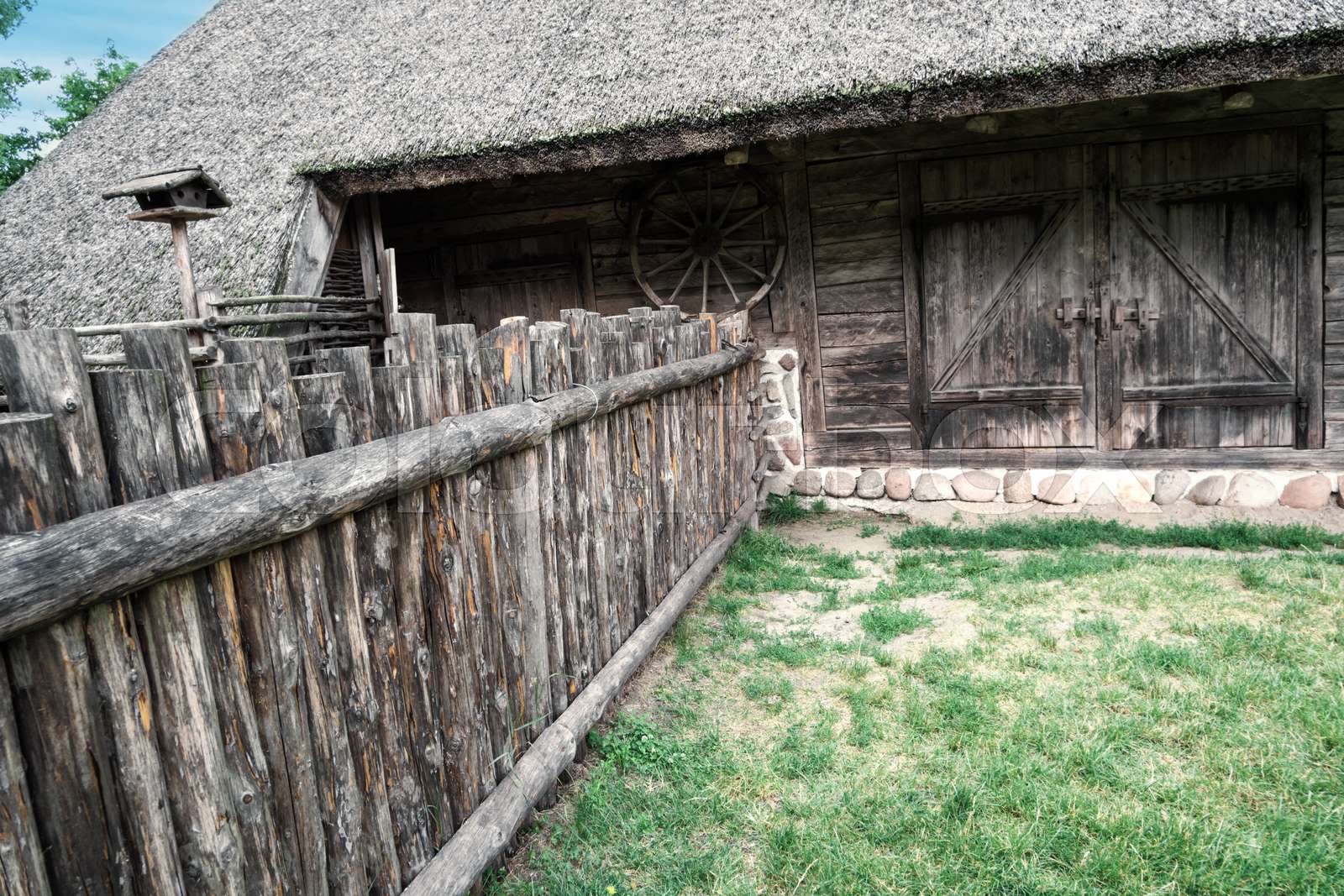 Old fashioned timber house in XIX century village | Stock image | Colourbox