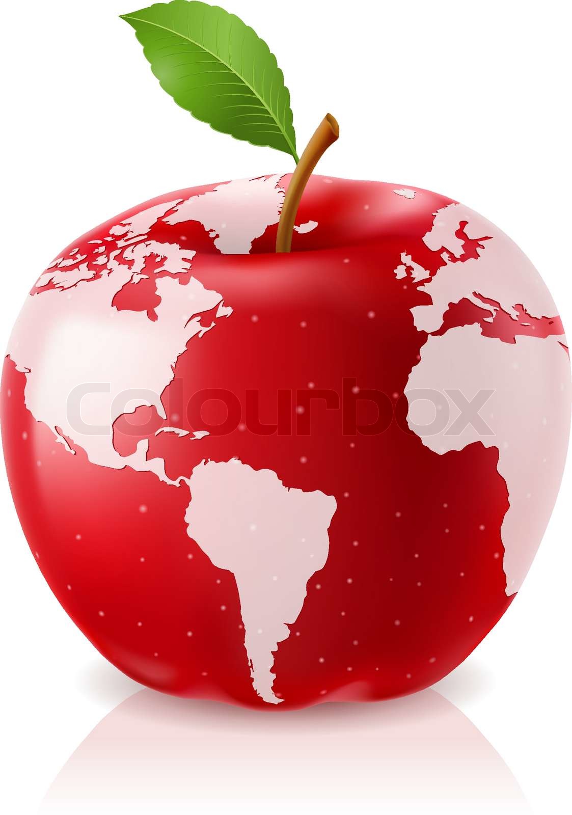 Vector Red Apple World Map | Stock vector | Colourbox